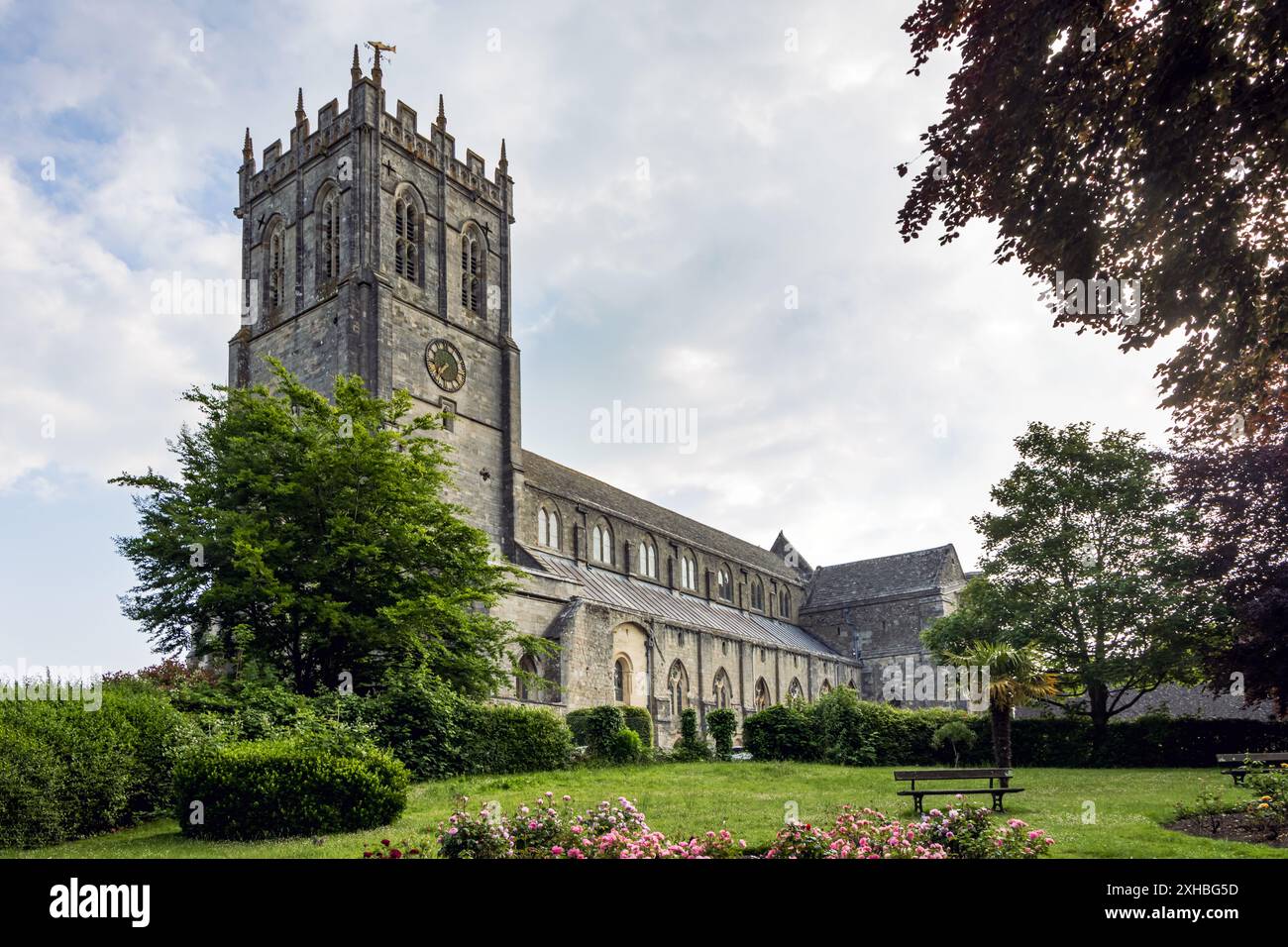 Historic Christchurch Priory, built in the 11th century in Dorset ...