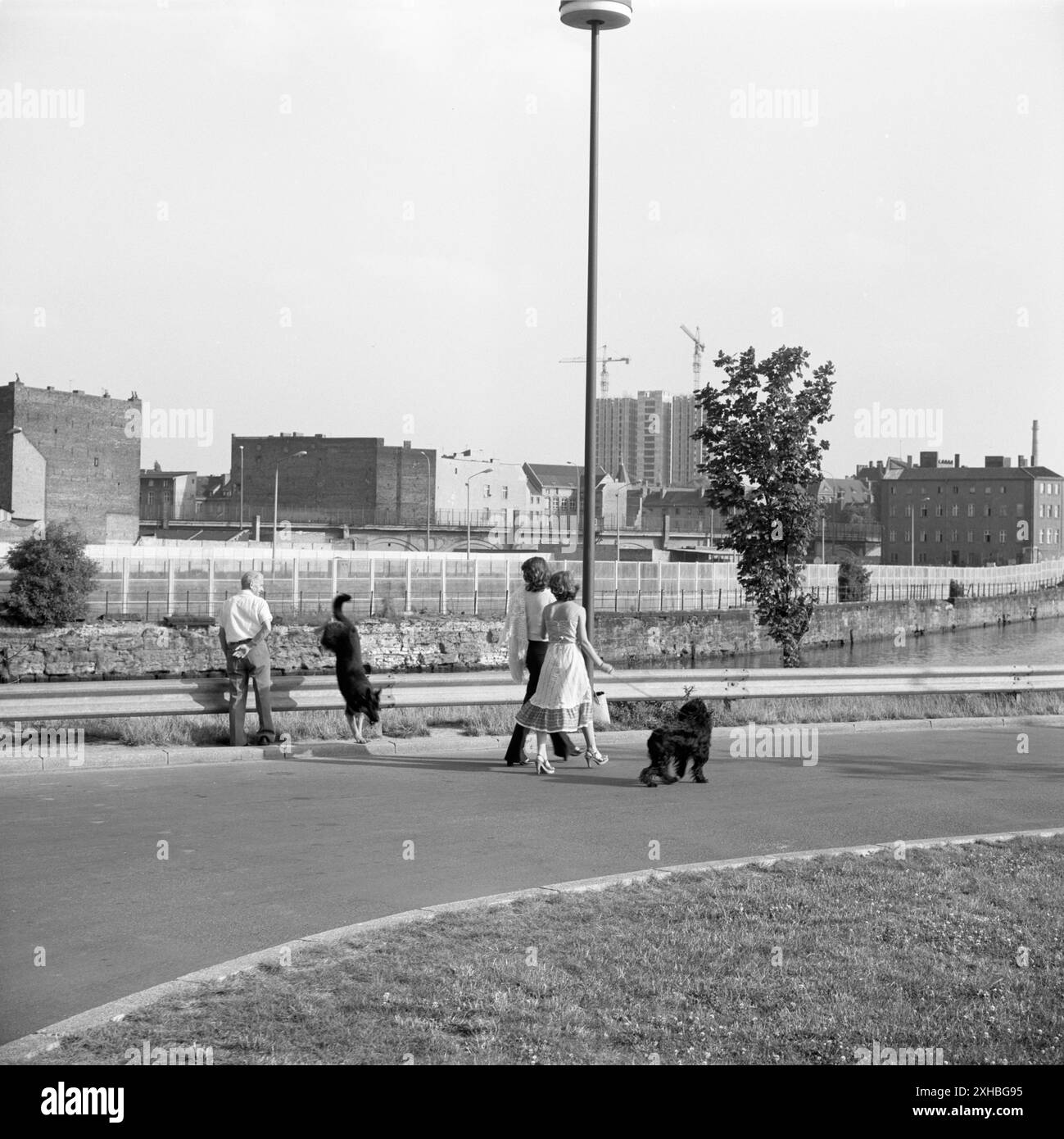 Berlin Wall. End of Brirtish sector. Berlin, Germany, 1978 Stock Photo ...