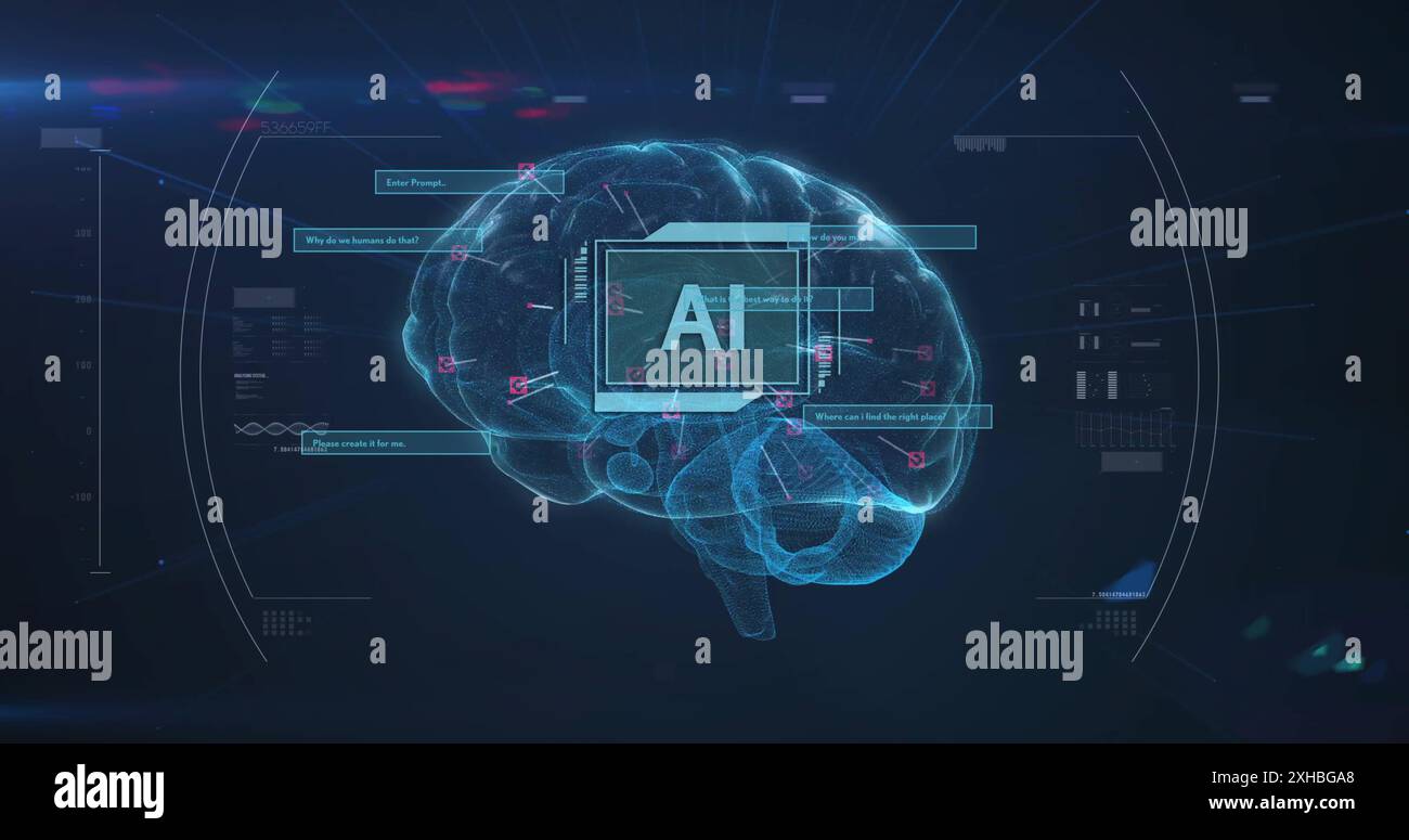 Ai brain digital visualization big hi-res stock photography and images - Alamy