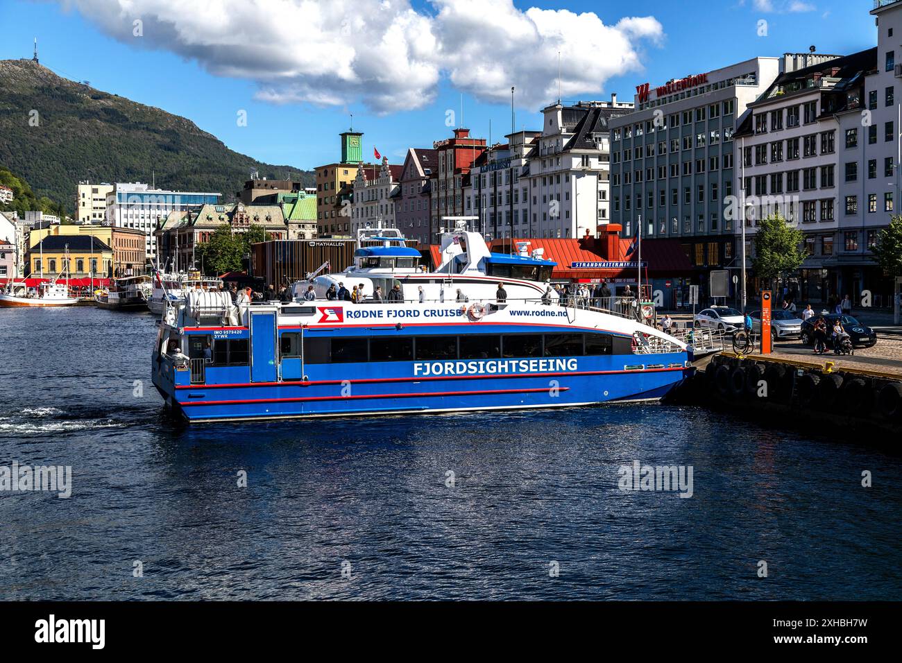 High speed passenger catamaran Rygertroll at Strandkai Terminal in ...