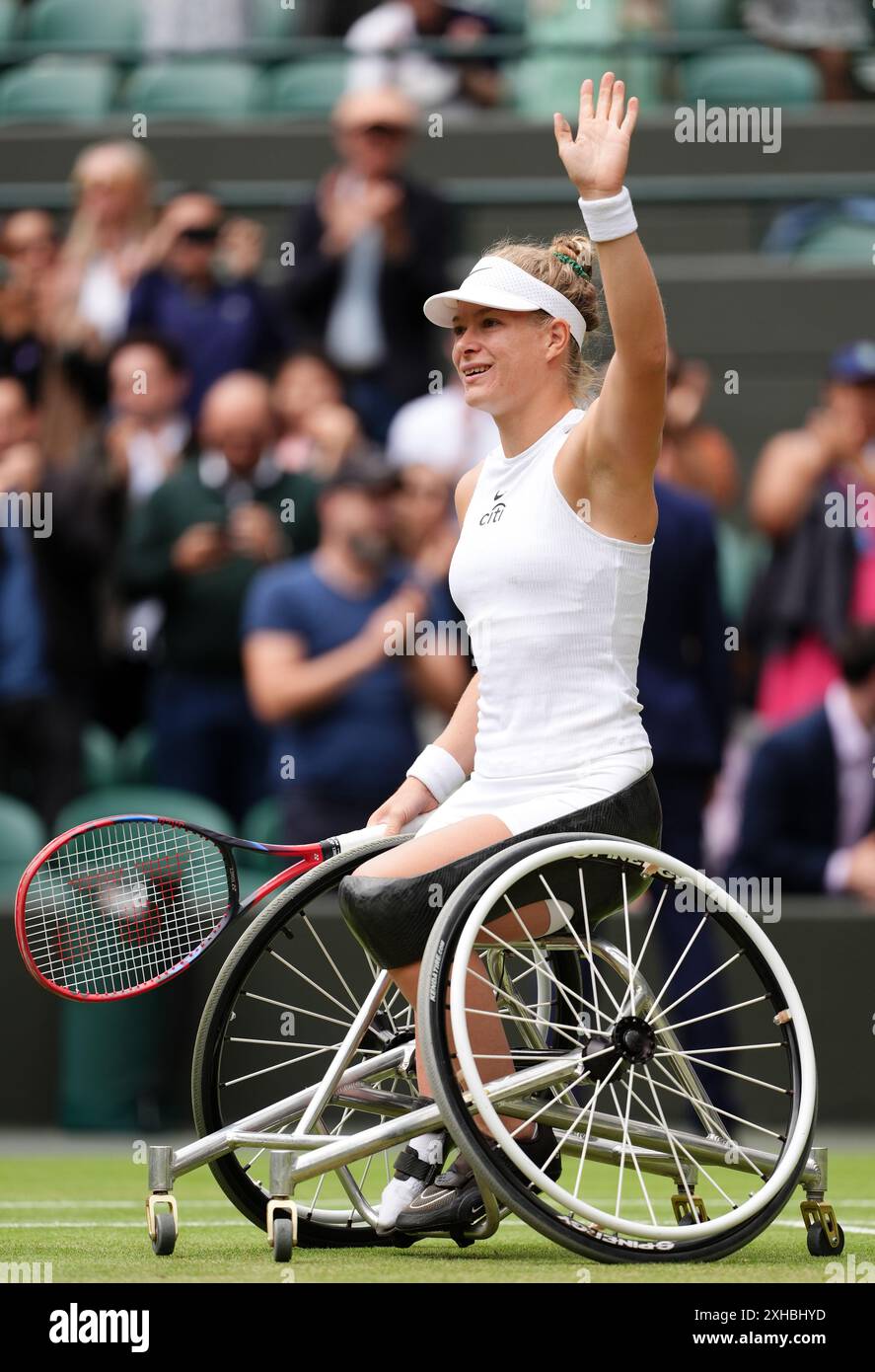 Diede De Groot celebrates victory over Aniek Van Koot (not pictured) on ...