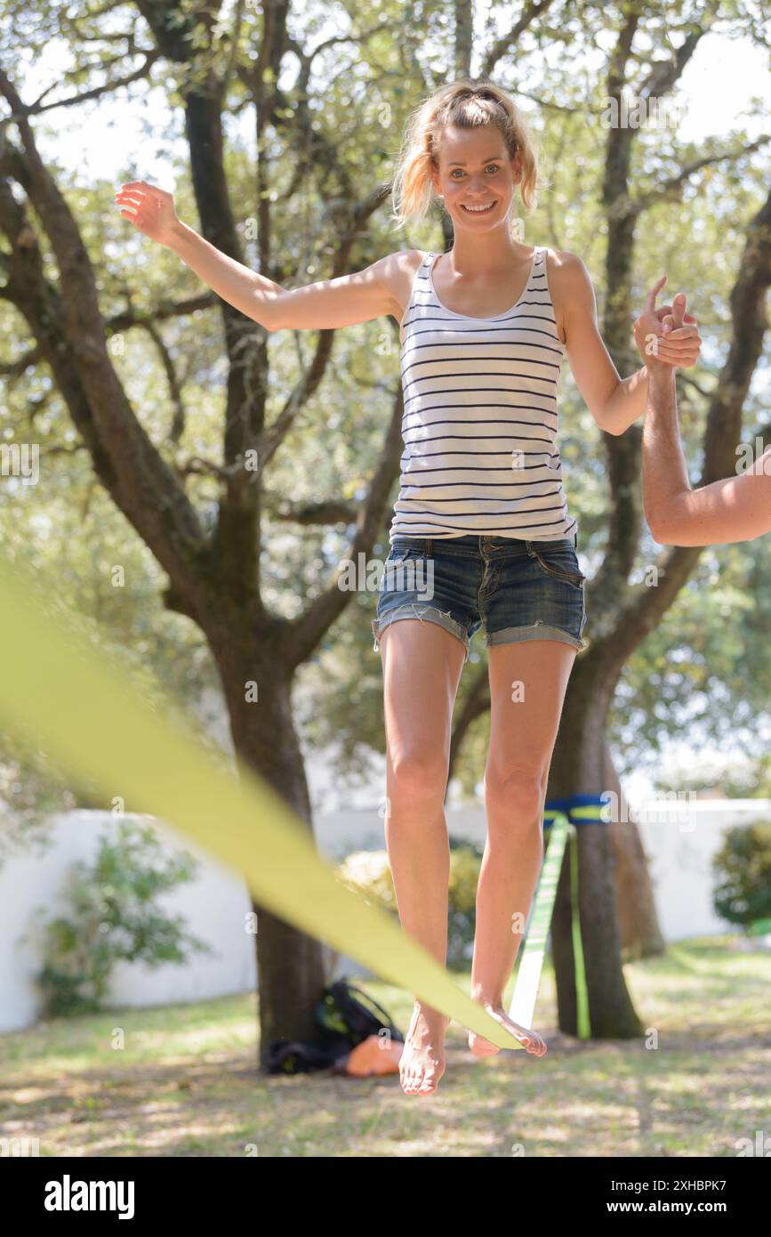 Slackline sunset hi-res stock photography and images - Alamy