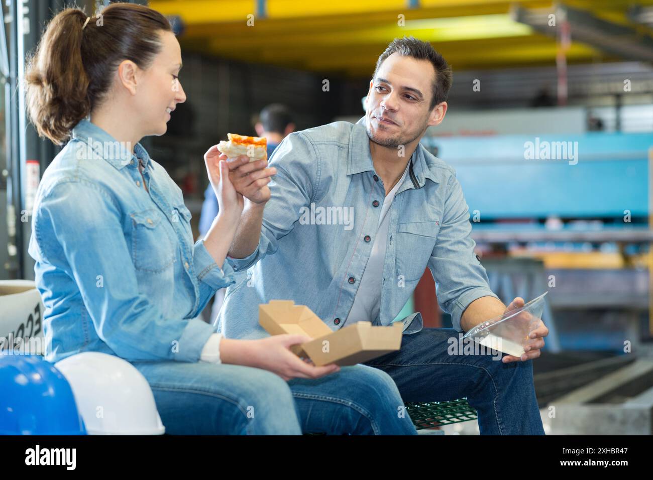 Factory worker having lunch in hi-res stock photography and images - Alamy