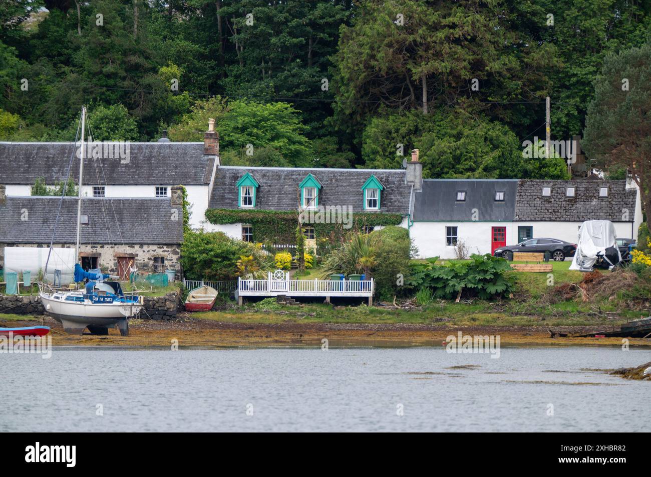 Scottish Highlands, Scotland, 2024 Houses on the seafront in Plockton ...