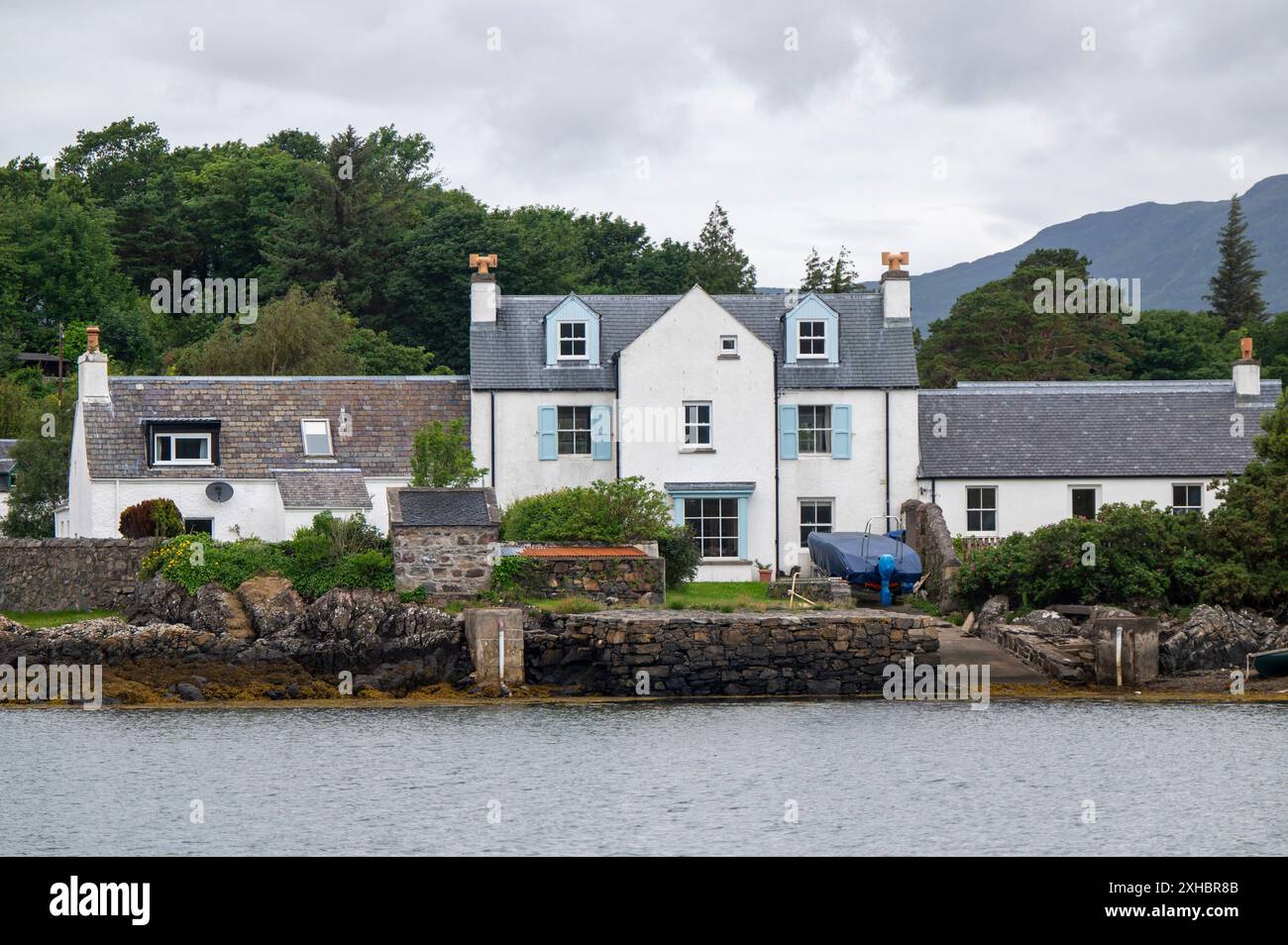Scottish Highlands, Scotland, 2024 Houses on the seafront in Plockton ...