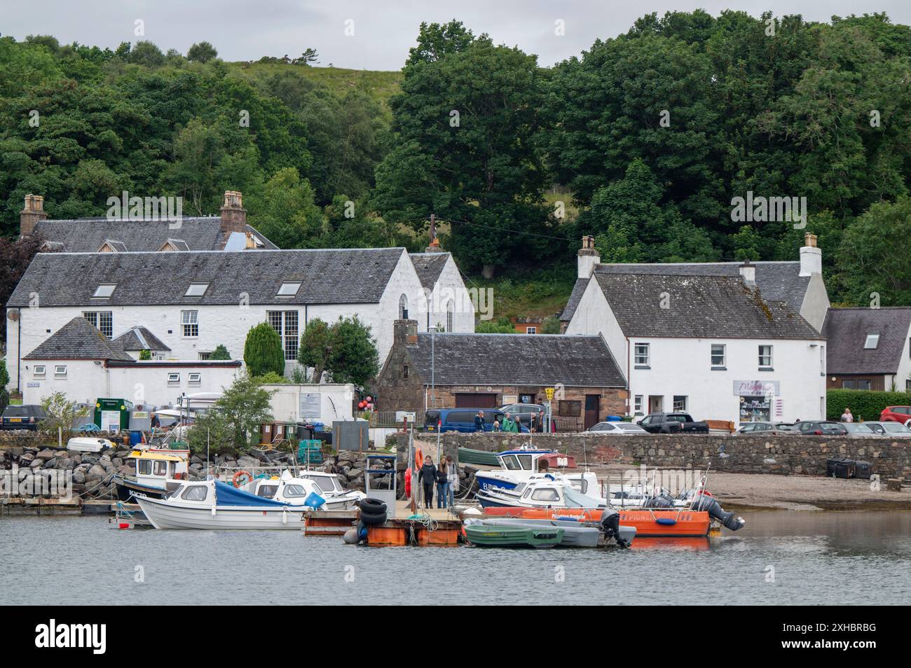 Scottish Highlands, Scotland, 2024 Houses on the seafront in Plockton ...