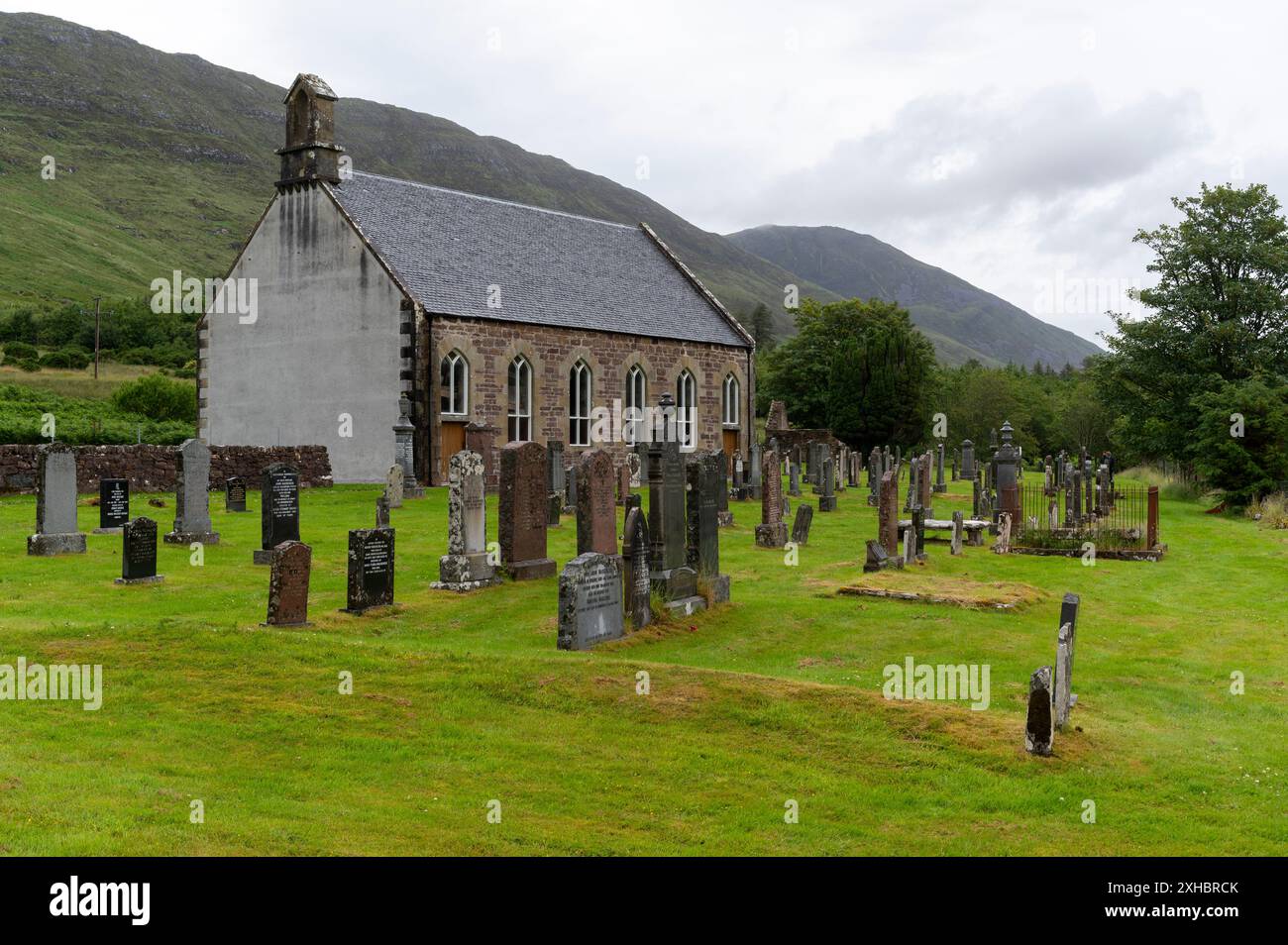 Scottish Highlands, Scotland, 2024 Clachan Church and graveyard on the ...