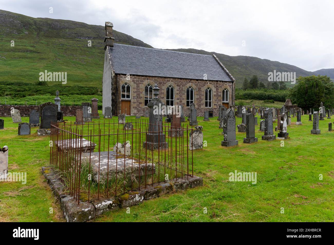 Scottish Highlands, Scotland, 2024 Clachan Church and graveyard on the ...