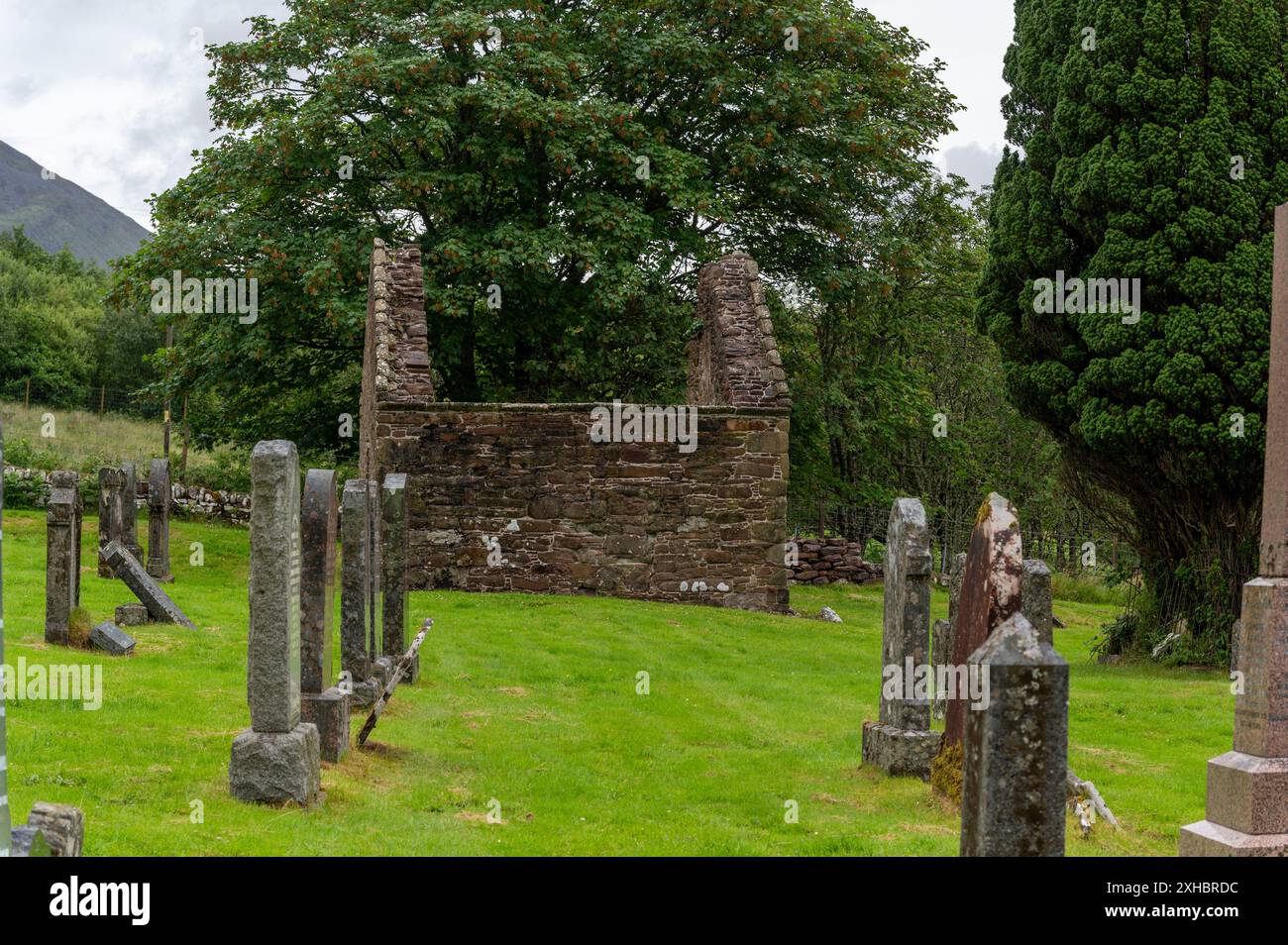 Scottish Highlands, Scotland, 2024 Clachan Church and graveyard on the ...