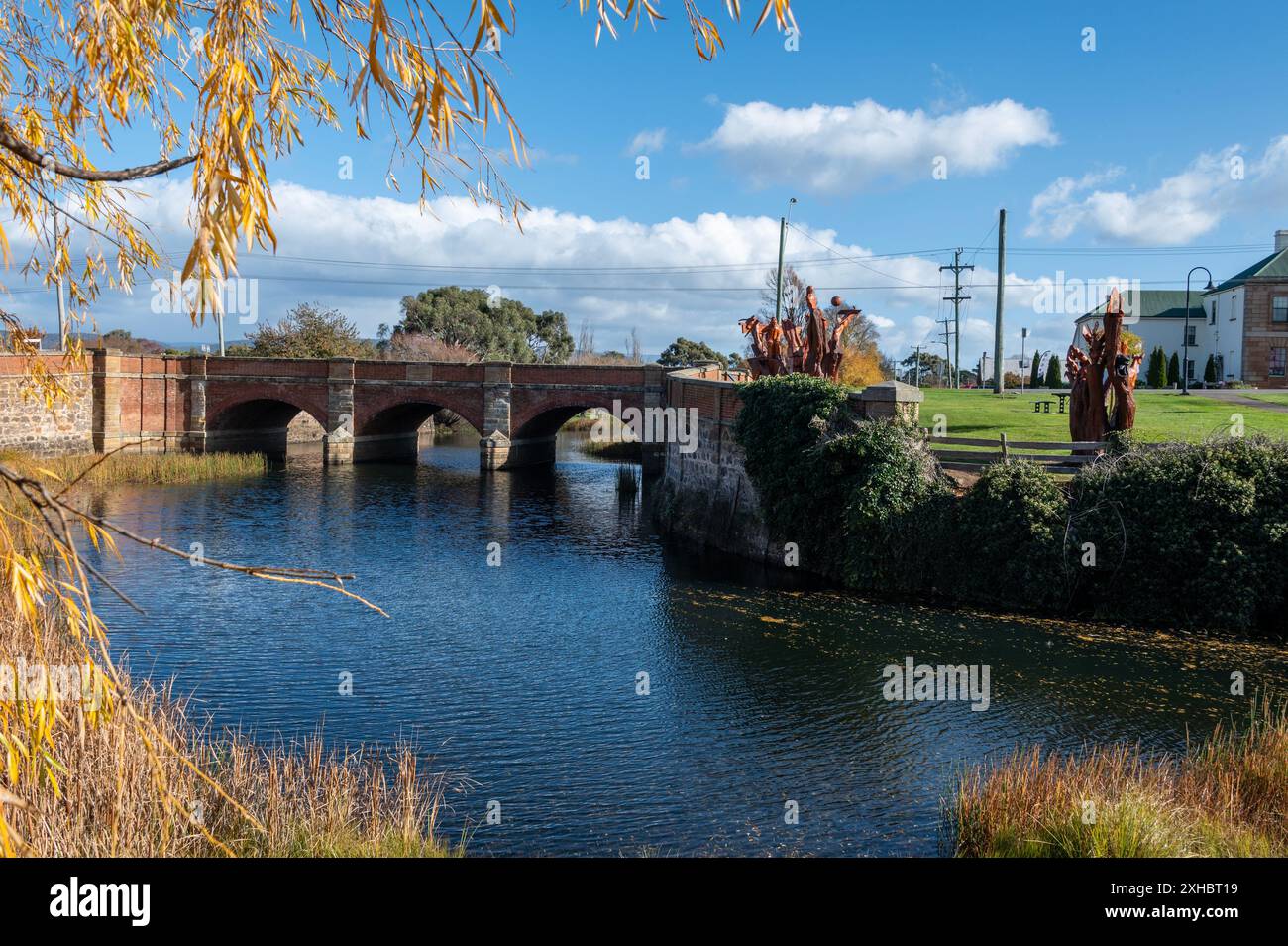 A red brick traffic bridge known as the Red Bridge across the Elizabeth ...