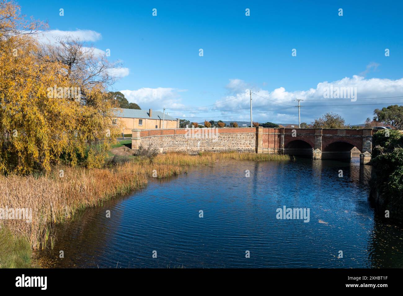 A red brick traffic bridge known as the Red Bridge across the Elizabeth ...