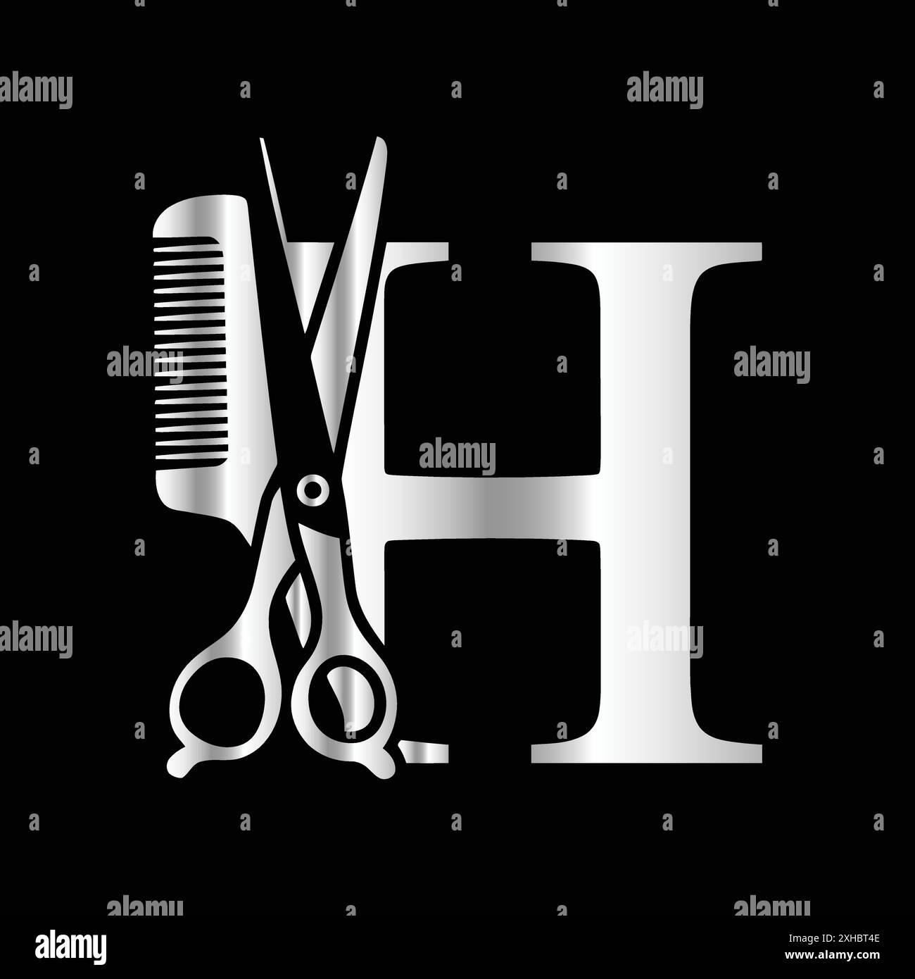 This luxurious and elegant initial H scissors logo is designed for ...