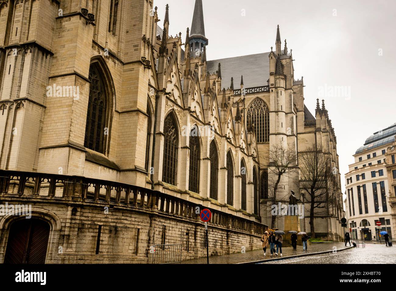Cathedral of St. Michael and St. Gudula in Brussels, Belgium is one of ...