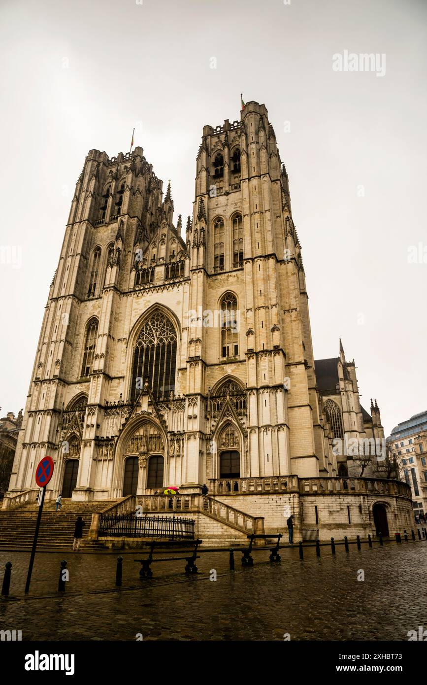 Cathedral of St. Michael and St. Gudula in Brussels, Belgium is one of ...