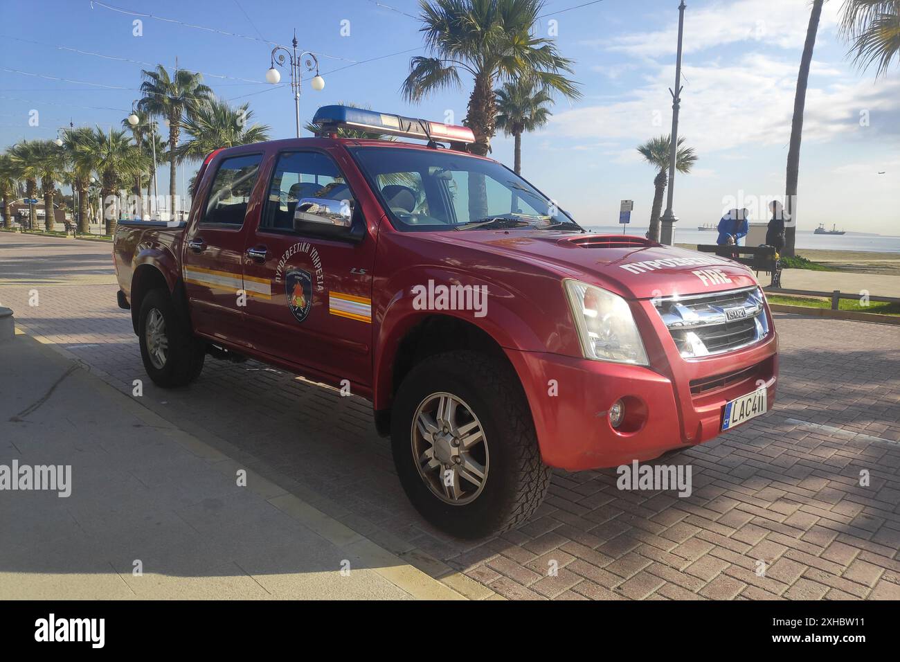 Larnaca, Cyprus - February 20 2024 : Pick-up truck of the Cyprus fire ...