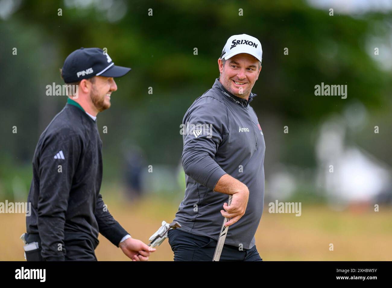 Ryan Fox (right) and Connor Syme on the 1st hole during day three of ...