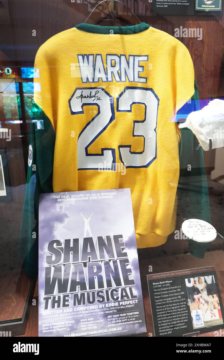 MCC Museum London UK - exhibit featuring Shane Warne Australia bowler ...