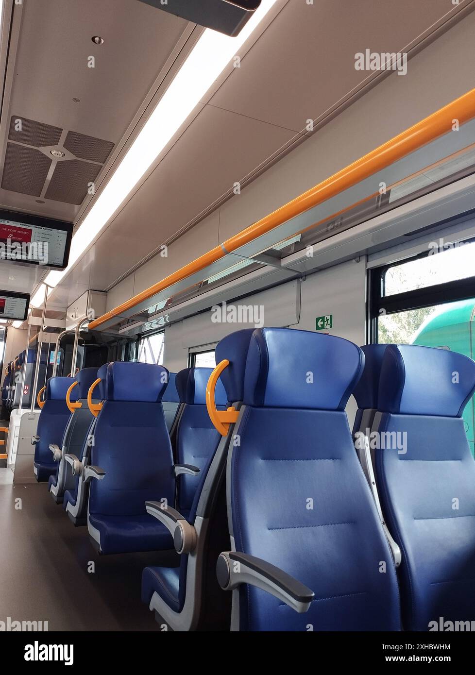 The interior of a second-class train between Modena and Verona, Italy ...