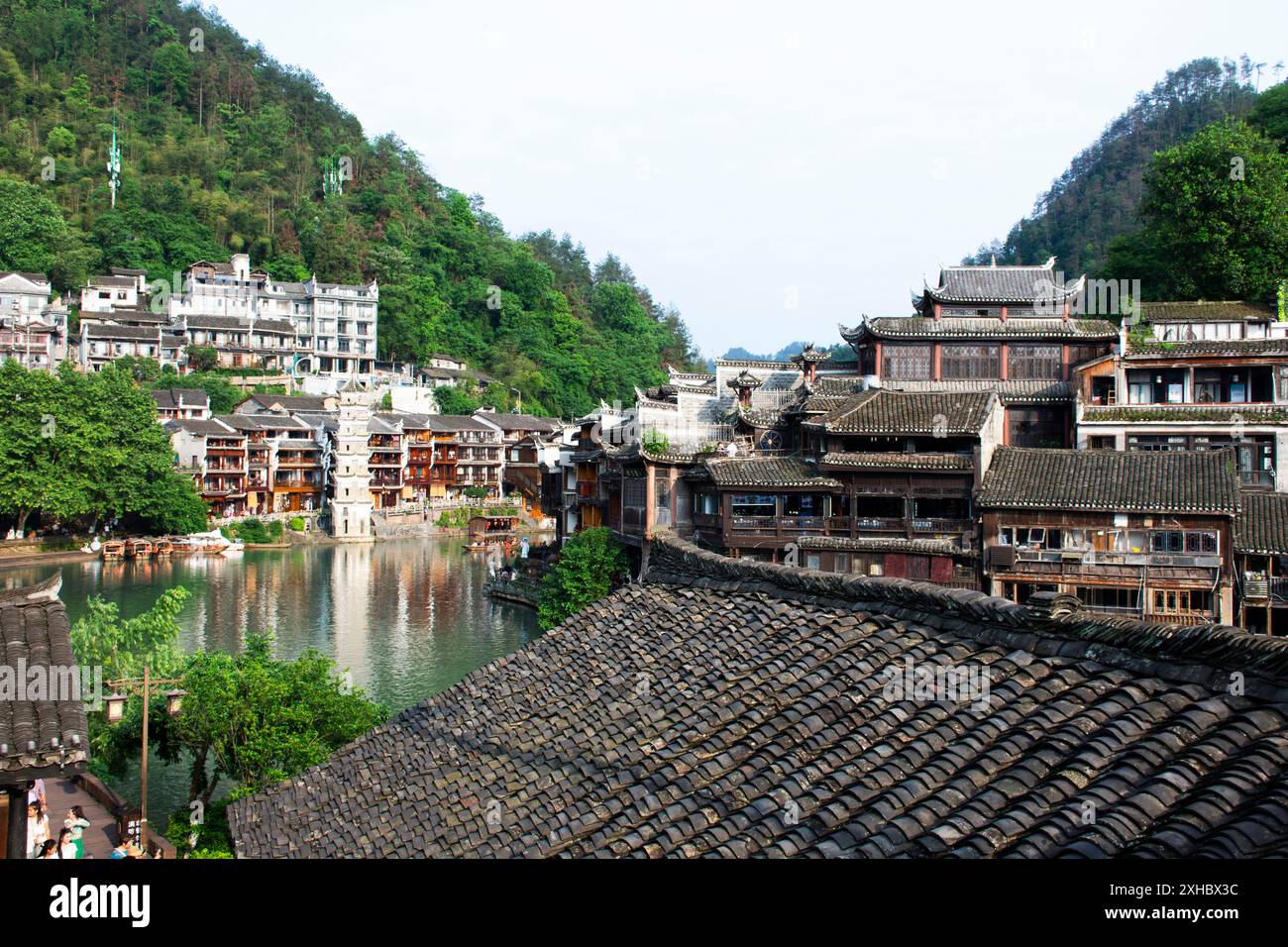 Landscape tuojiang river and Historic buildings heritage architecture ...
