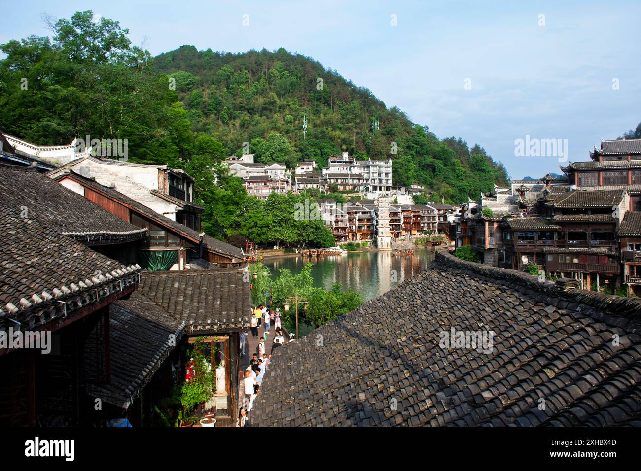 Landscape tuojiang river and Historic buildings heritage architecture ...