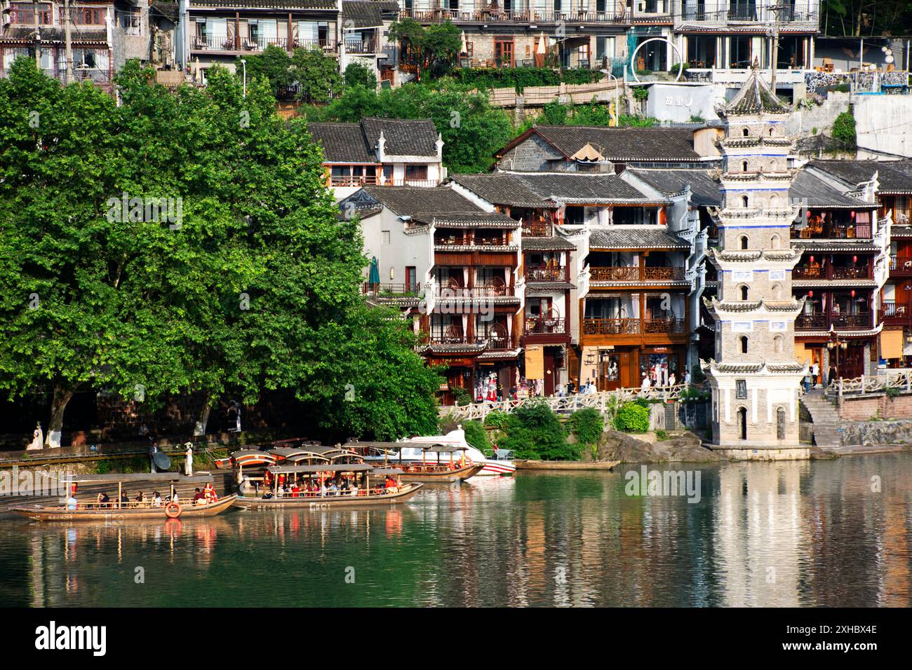 Landscape tuojiang river and Historic buildings heritage architecture ...