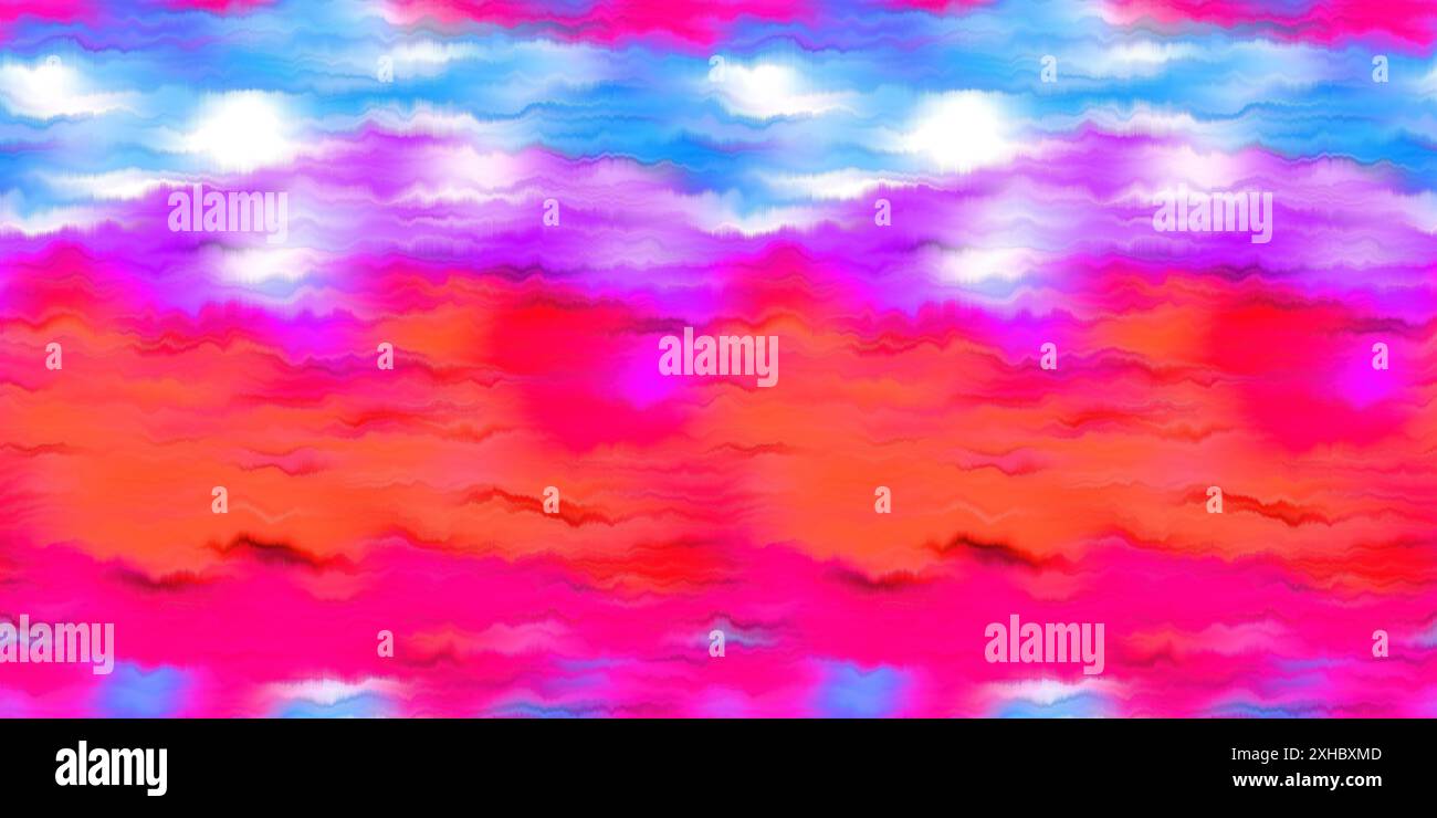 Modern rainbow blur summer seamless border pattern for a funky hippy ...