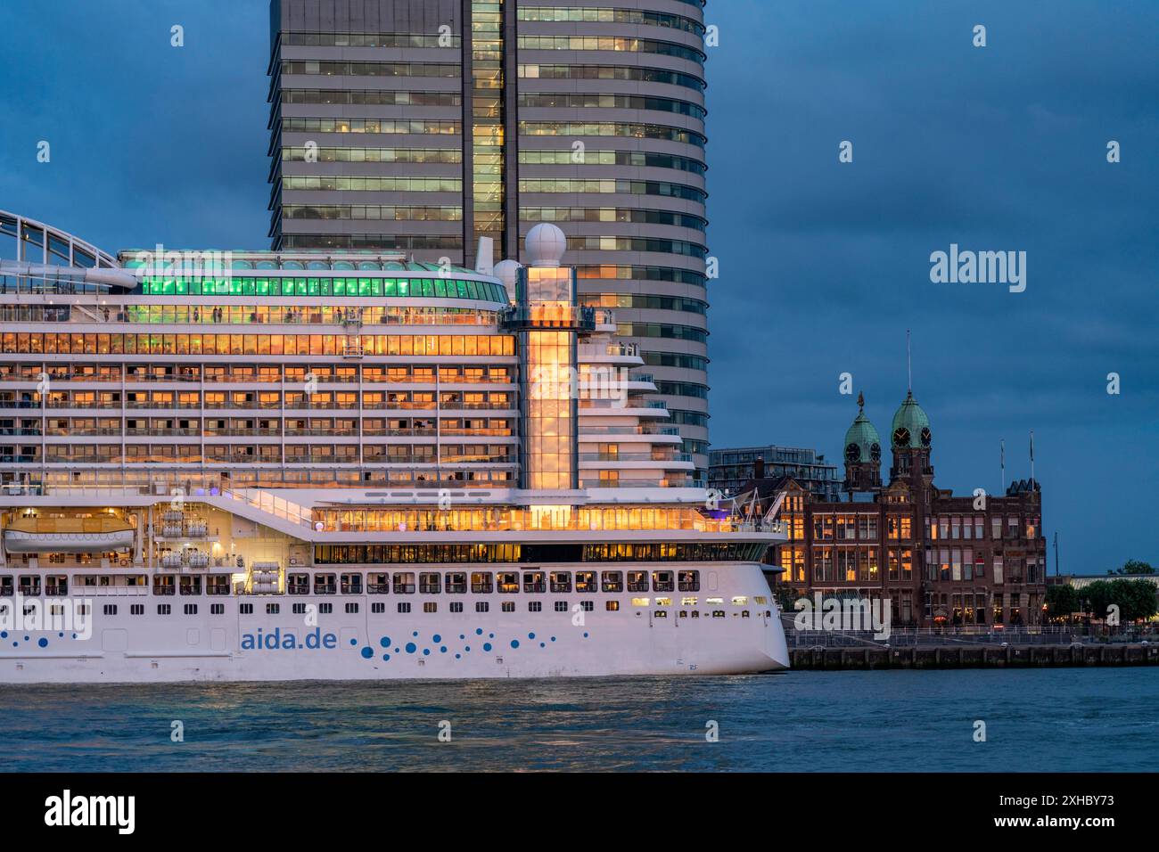 Cruise ship Aida Prima at the Cruise Terminal of Rotterdam, Kop van ...