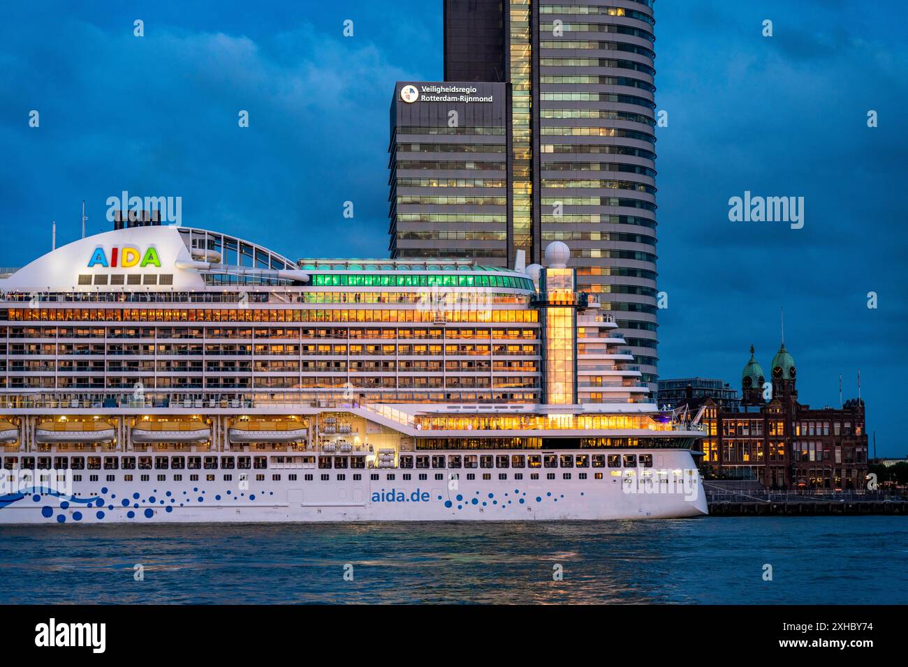 Cruise ship Aida Prima at the Cruise Terminal of Rotterdam, Kop van ...