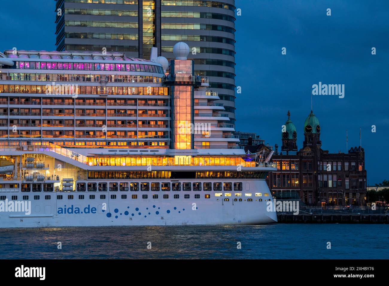 Cruise ship Aida Prima at the Cruise Terminal of Rotterdam, Kop van ...