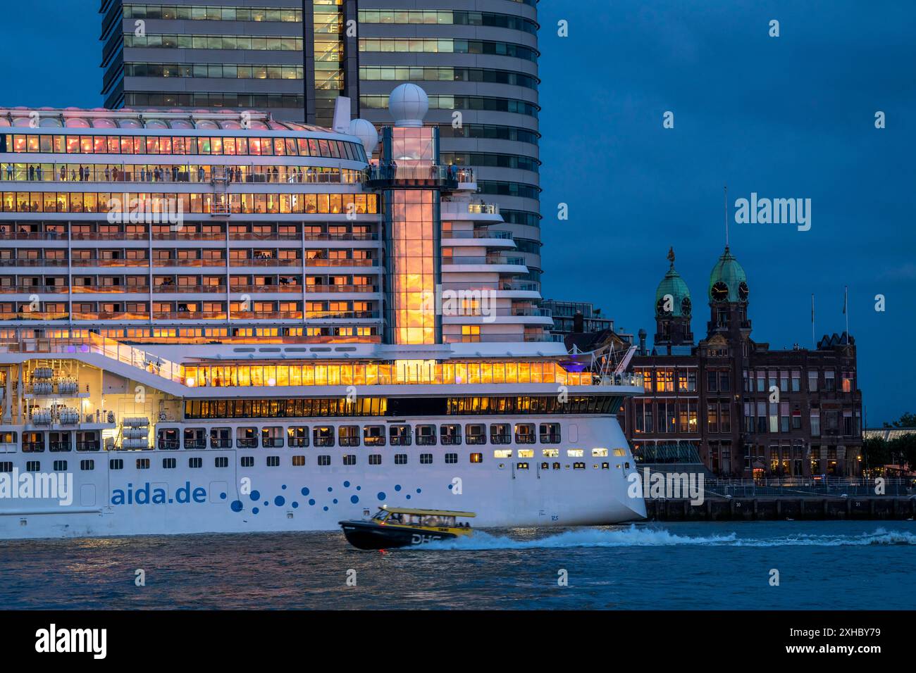 Cruise ship Aida Prima at the Cruise Terminal of Rotterdam, Kop van ...