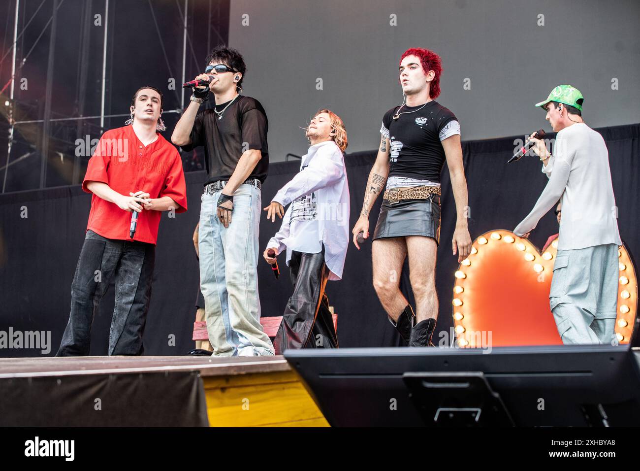 Milan, Italy. 12th July, 2024. The Italian musical collective BNKR44 ...