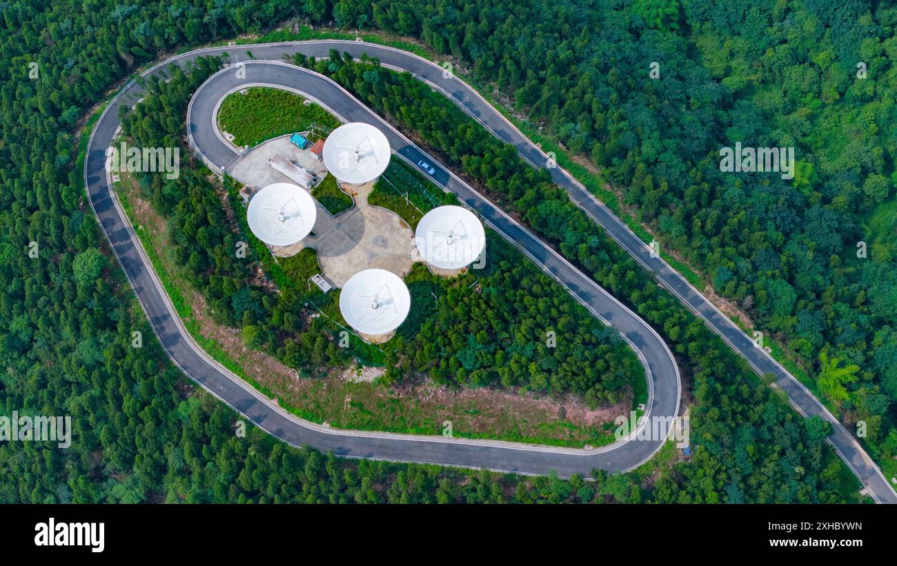 Aerial view of the radar station in Phase One of the China Compound Eye ...