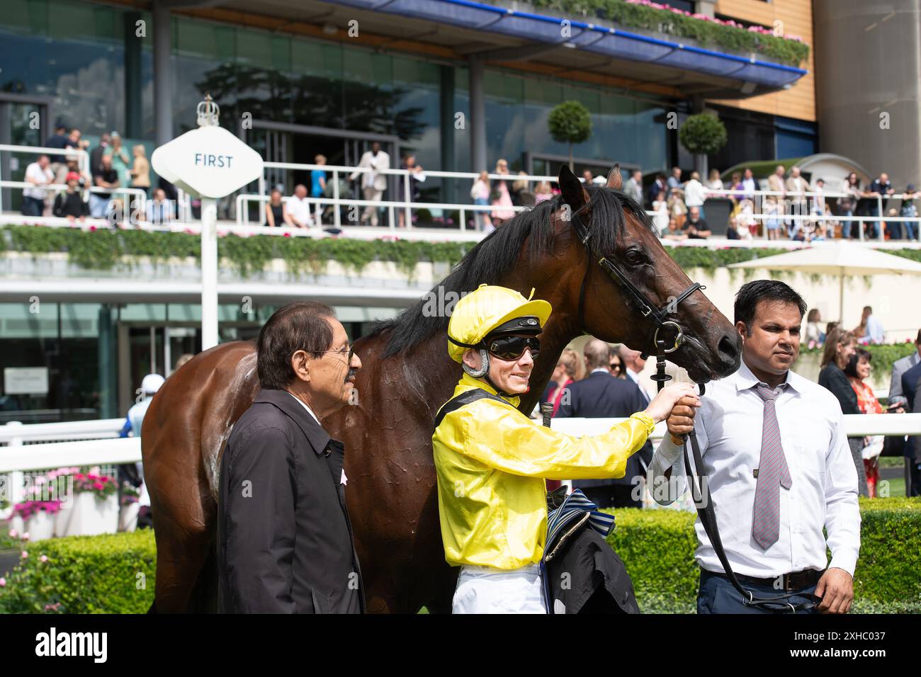 Ascot, Berkshire, UK. 13th July, 2024. Horse Quddwah ridden by jockey ...