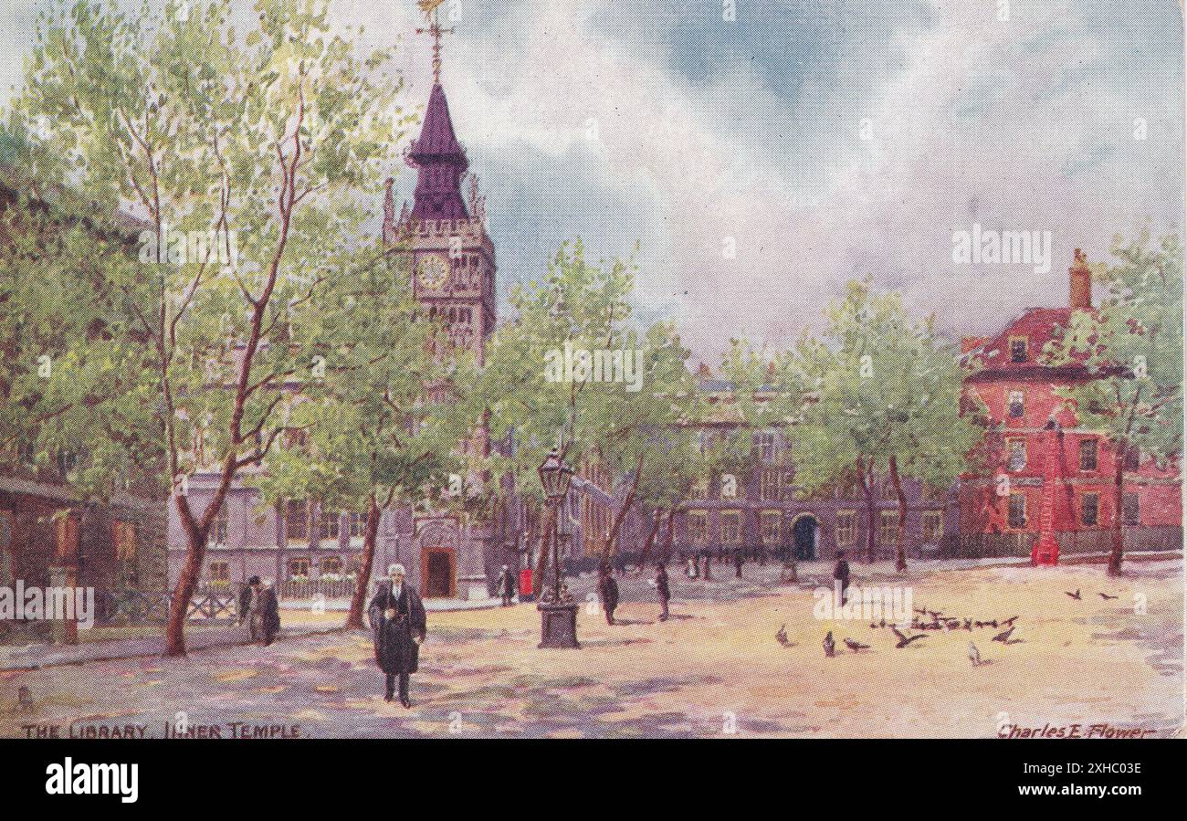 The Library, Inner Temple, London by Charles E Flower, 1900s Stock ...