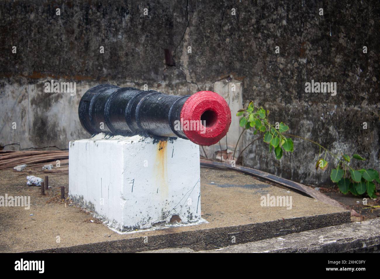Historic cannon weapon used by the european rulers to protect the fort ...