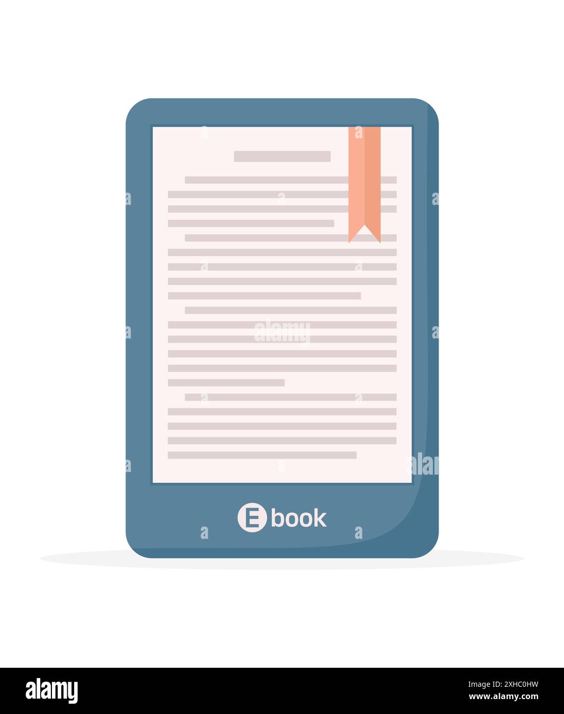 E-book reader isolated on a white background. Flat vector illustration ...