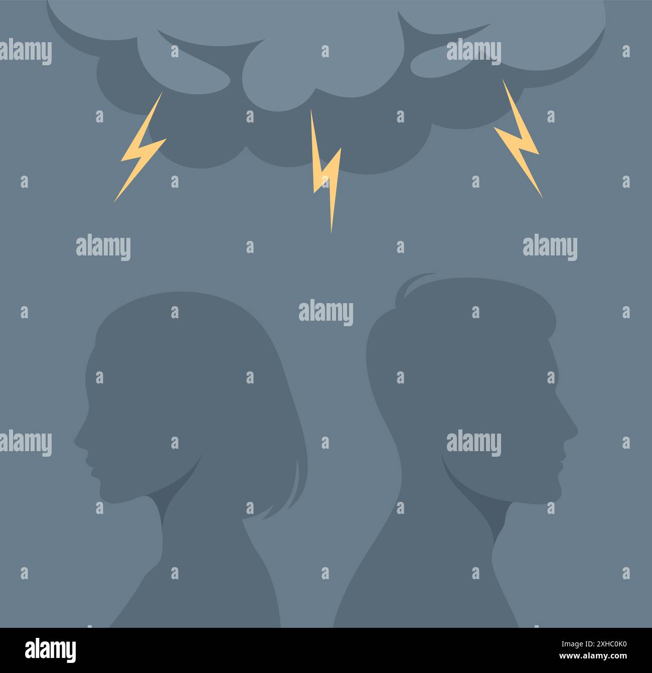 Woman standing above man Stock Vector Images - Alamy