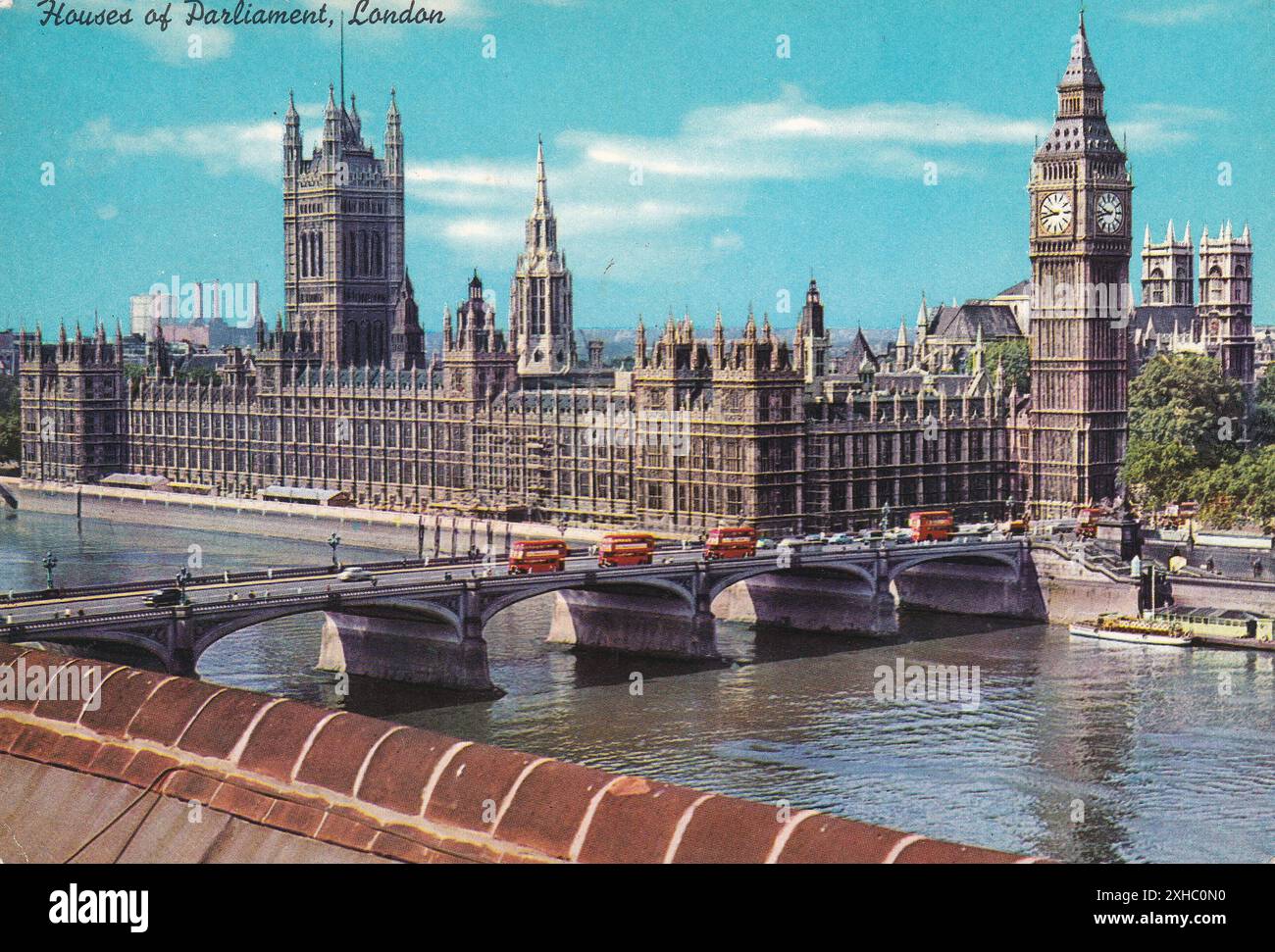 Vintage postcard of 'The Houses of Parliament', London Stock Photo - Alamy