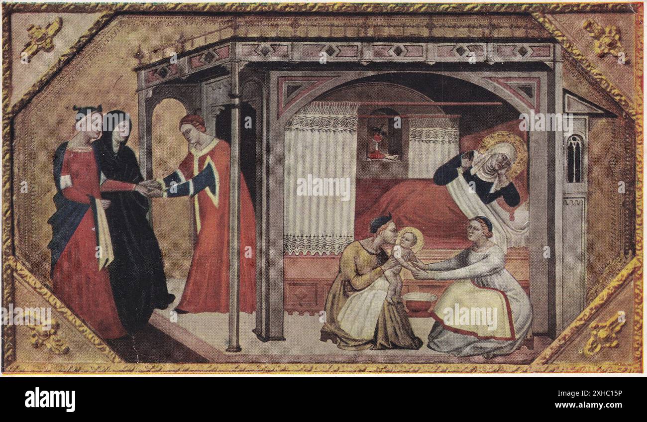 The Birth of The Virgin by Andrea Di Cione, called Orcagna Stock Photo ...