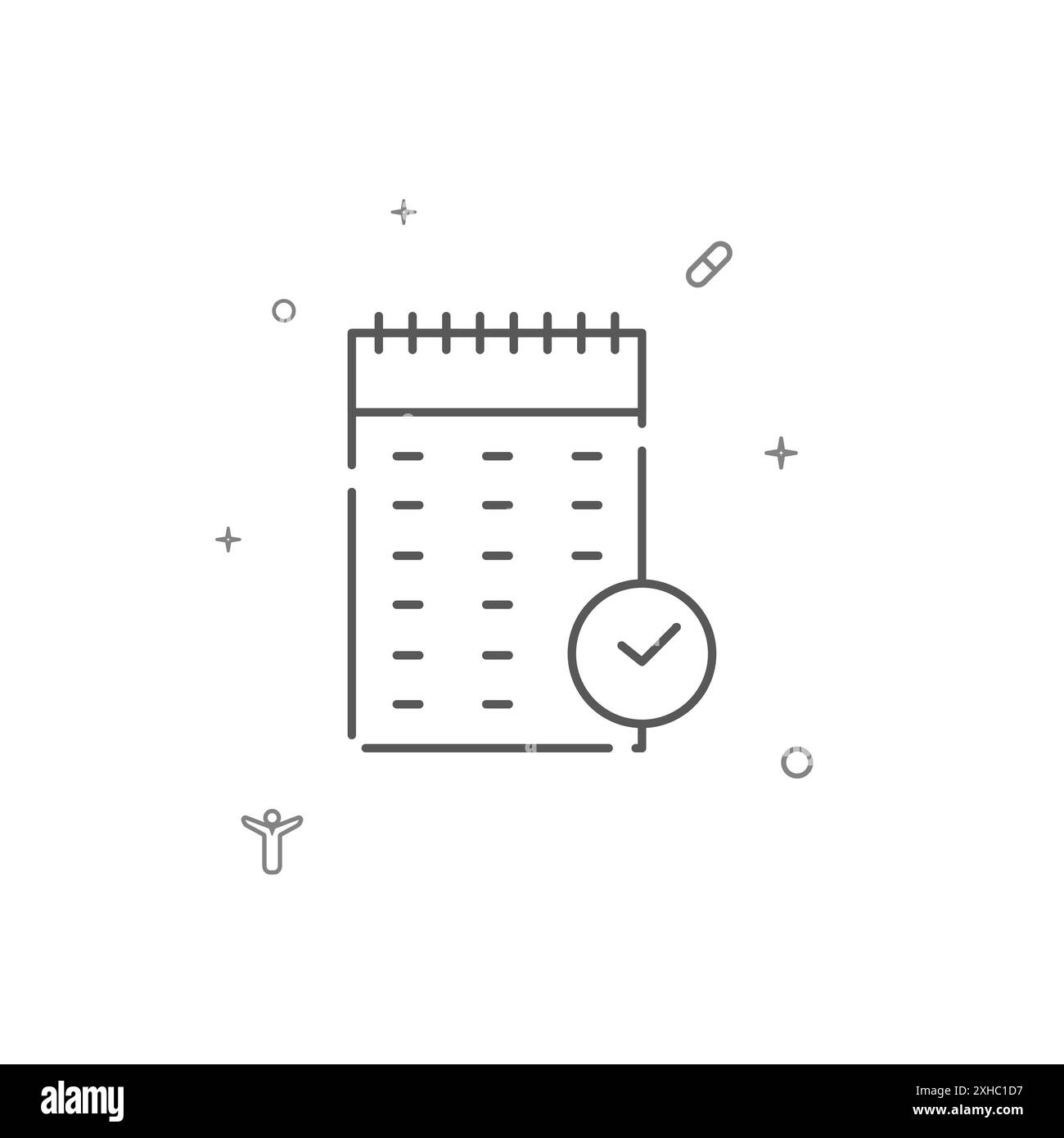 Exercise Schedule simple line icon. Symbol, pictogram, sign isolated on ...