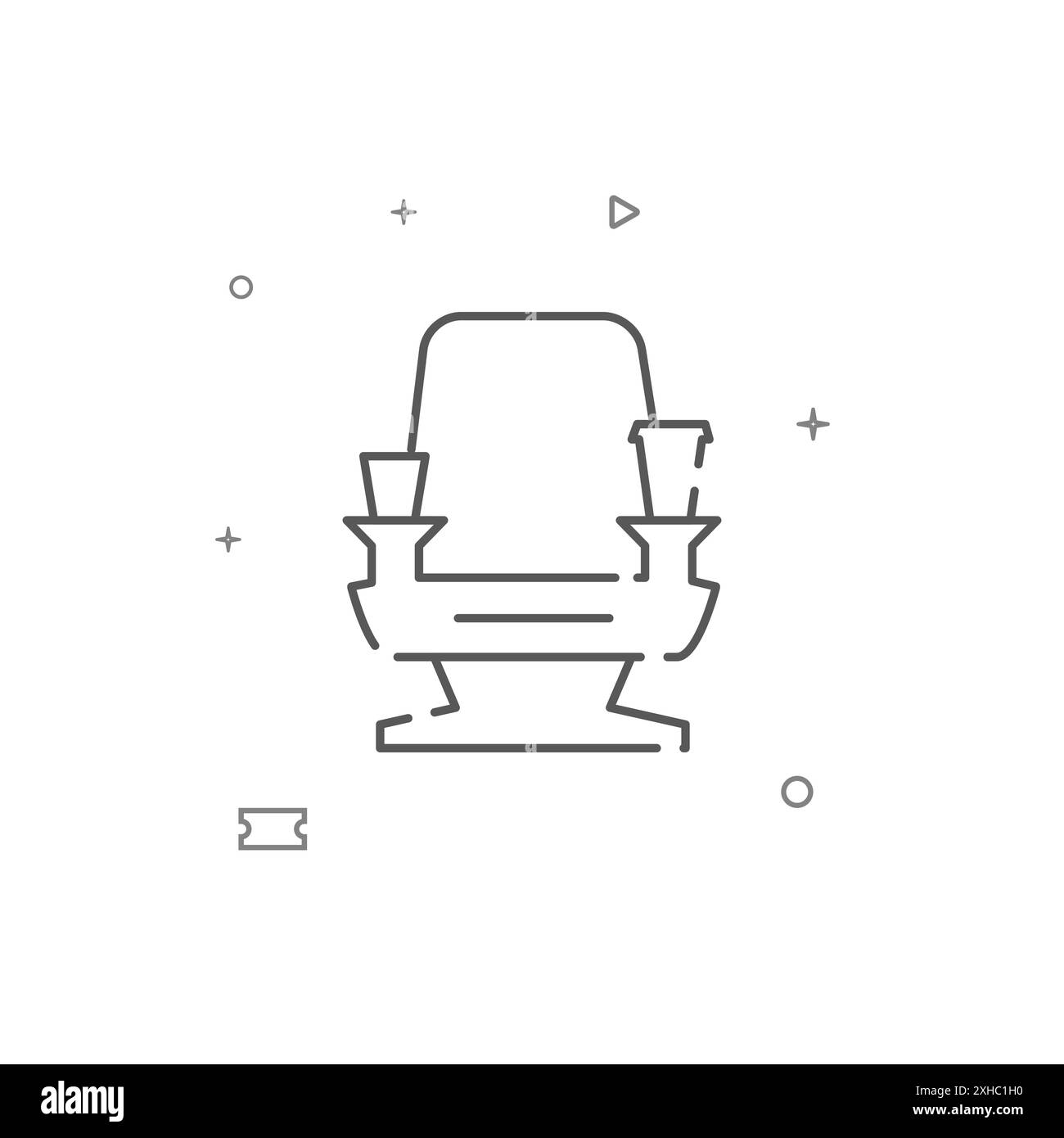 Viewer seat in a cinema theater simple line icon. Symbol, pictogram ...