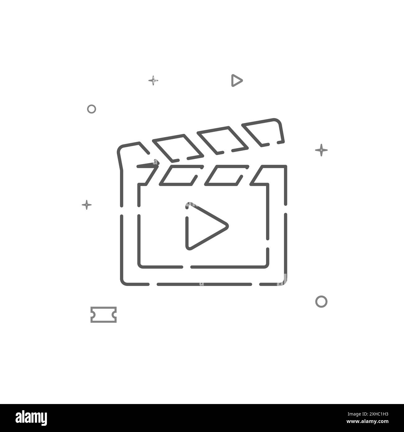 Cinema clapperboard simple line icon. Symbol, pictogram, sign isolated ...