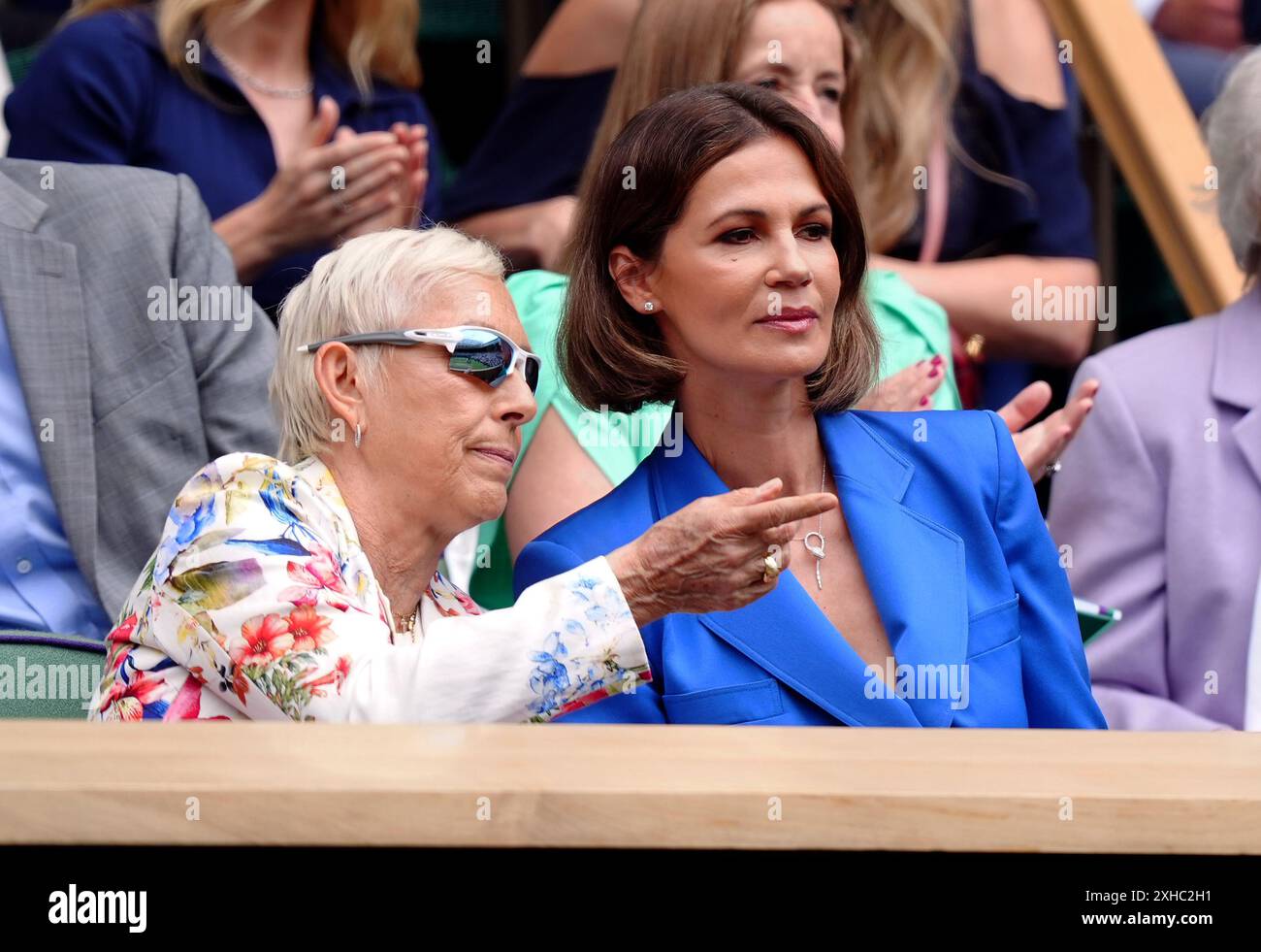 Martina Navratilova and Julia Lemigova in the royal box on day thirteen ...