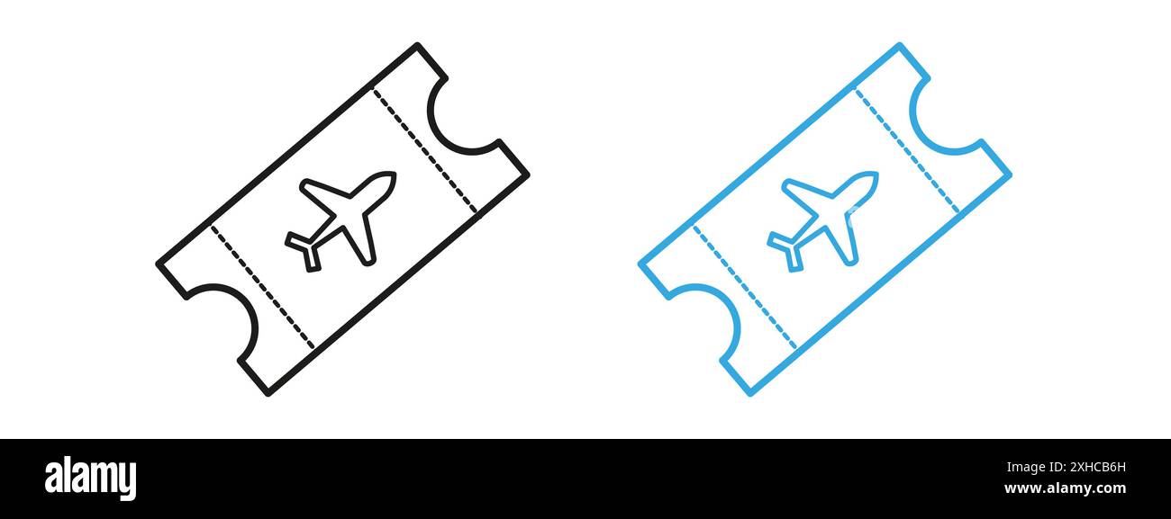 Air tickets icon Vector symbol or sign set collection in black and ...