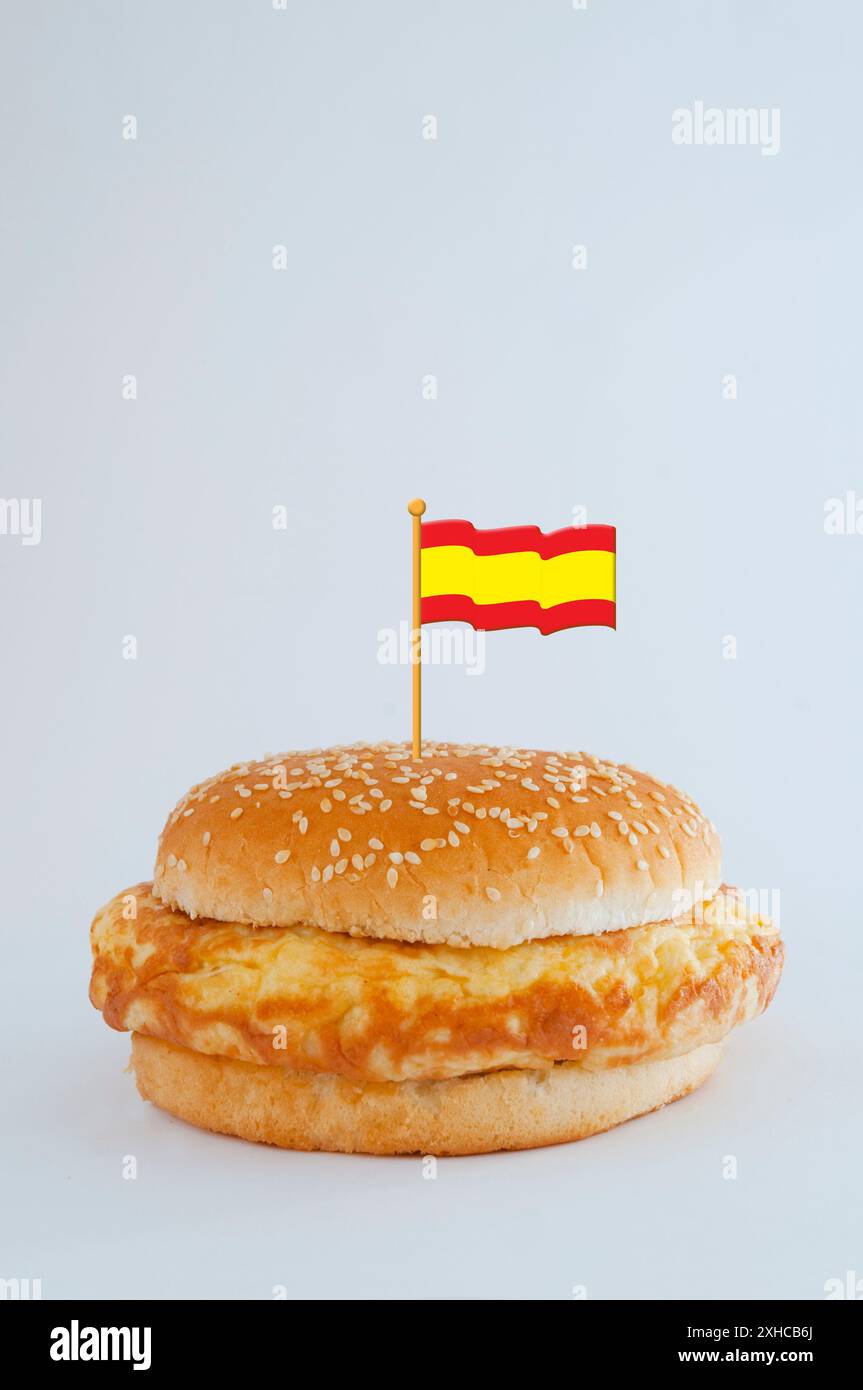 Spanish omelet hamburger Stock Photo - Alamy