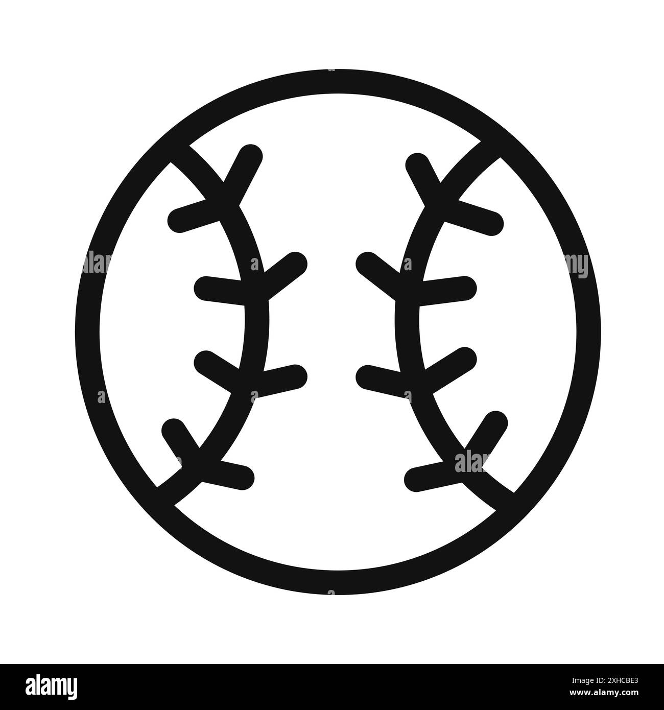 Baseball icon Vector symbol or sign set collection in black and white ...