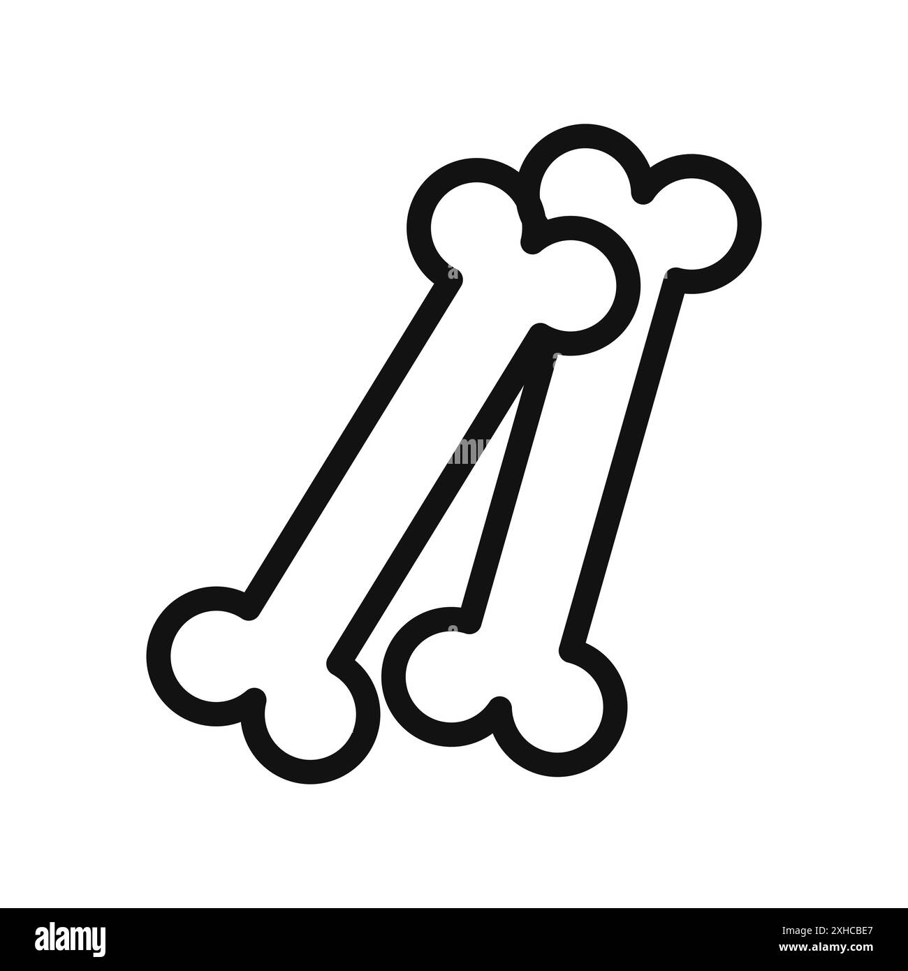 Bones icon Vector symbol or sign set collection in black and white ...