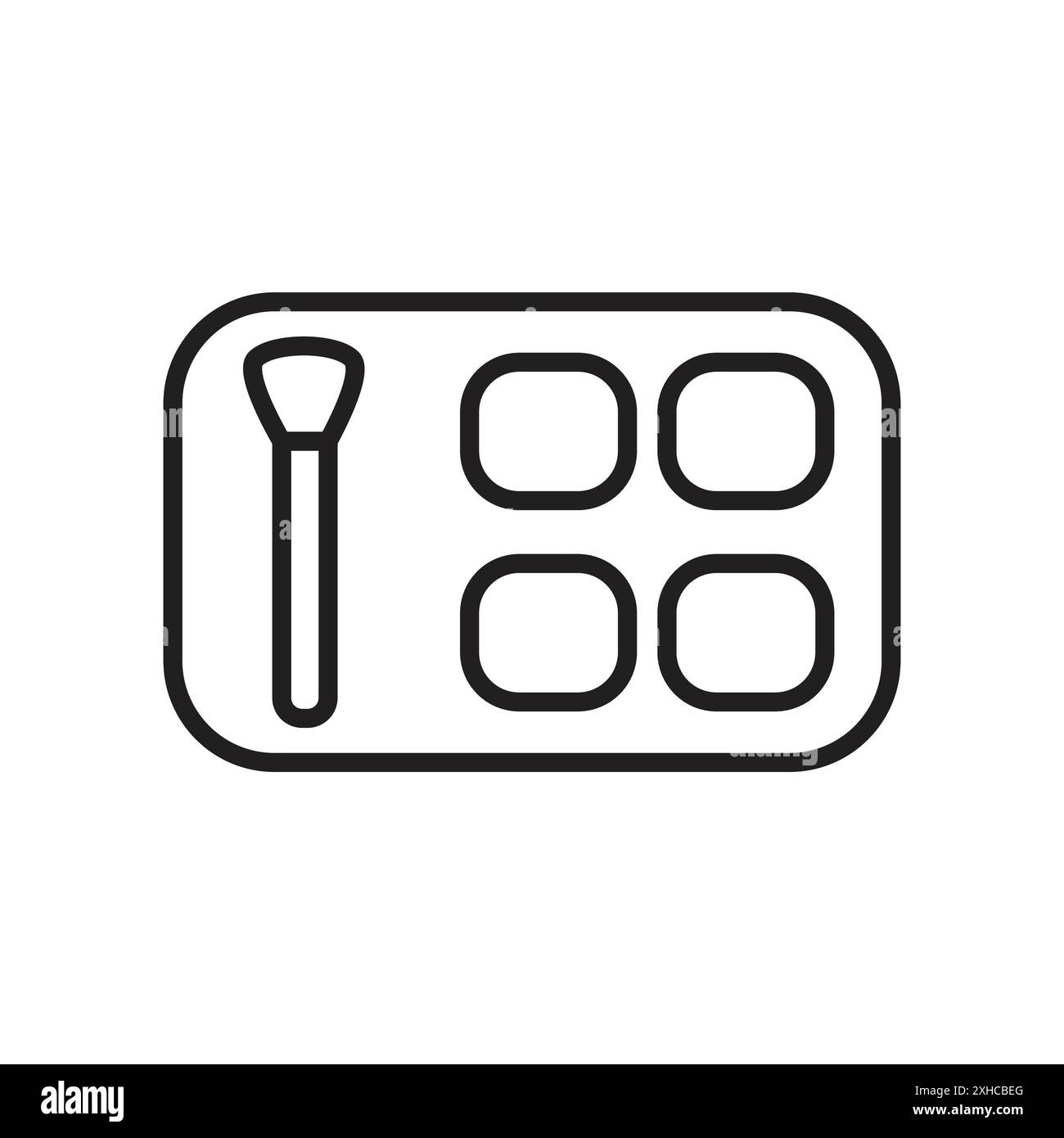 Blusher icon Vector symbol or sign set collection in black and white ...