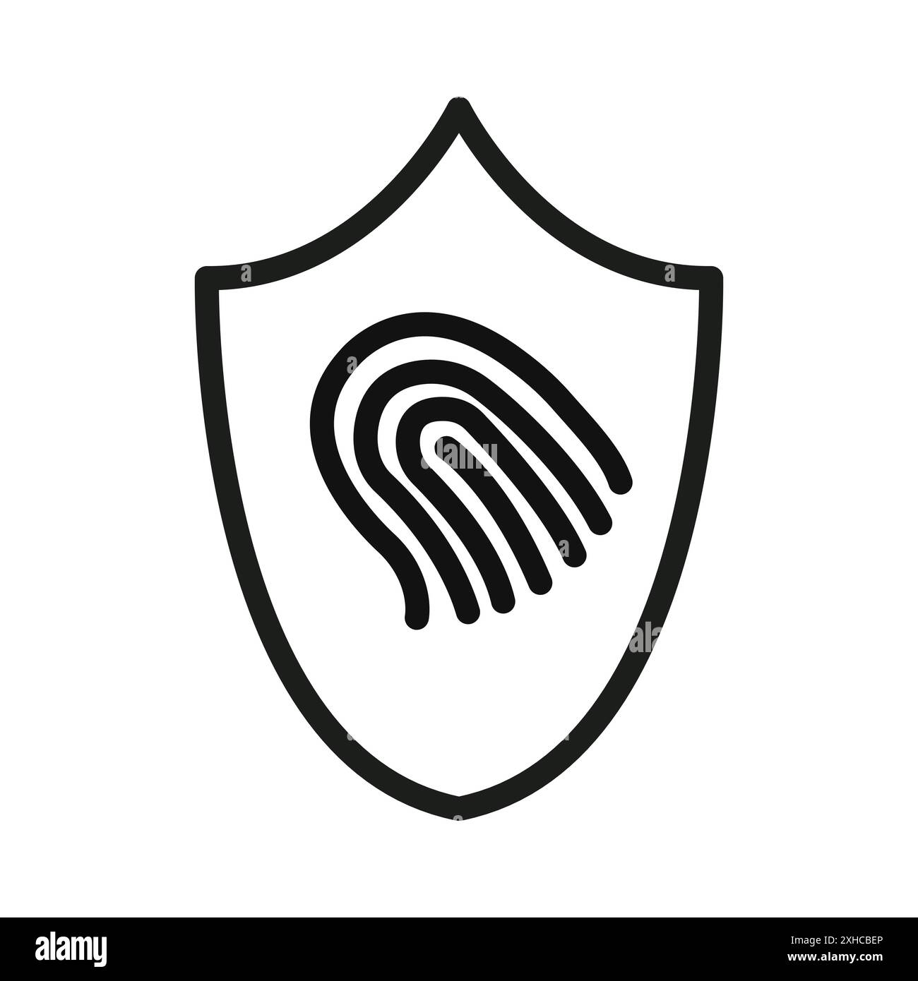 Biometric security icon Vector symbol or sign set collection in black ...
