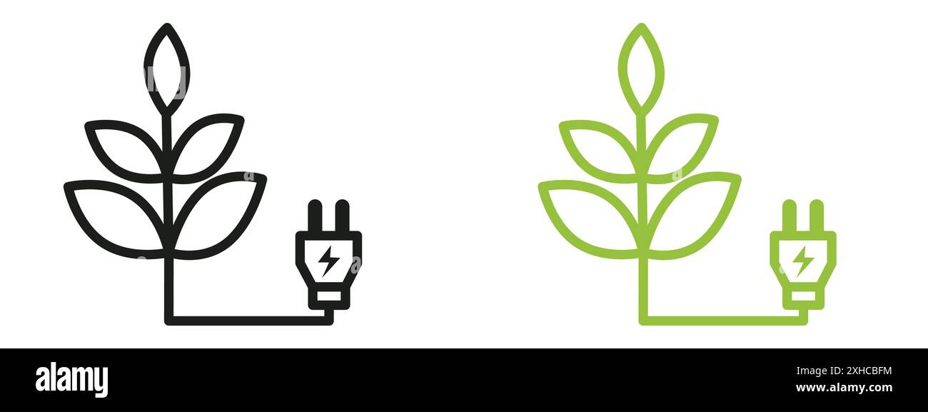 Alternative energy icon Vector symbol or sign set collection in black ...